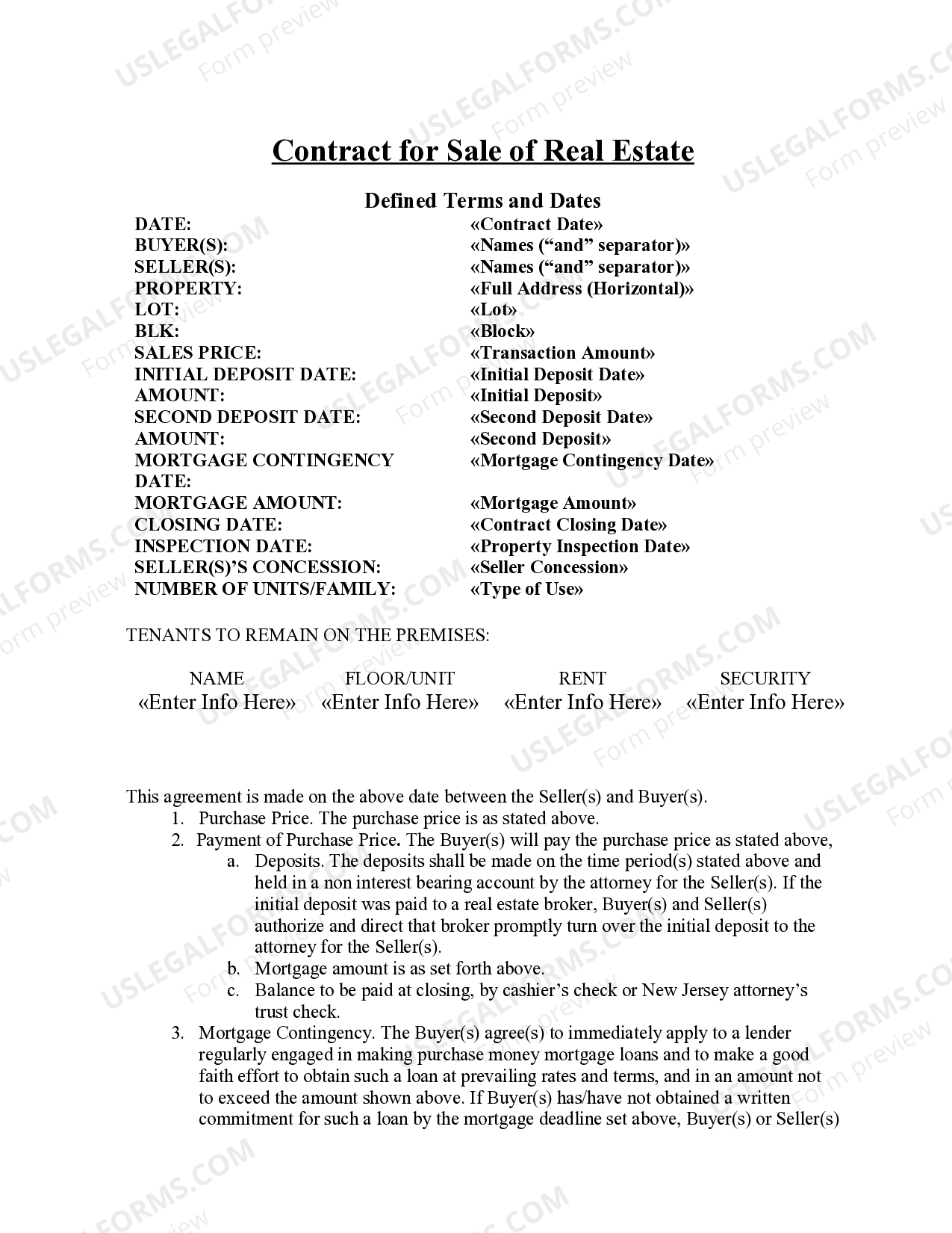 Contract for Sale or Real Estate Property | US Legal Forms