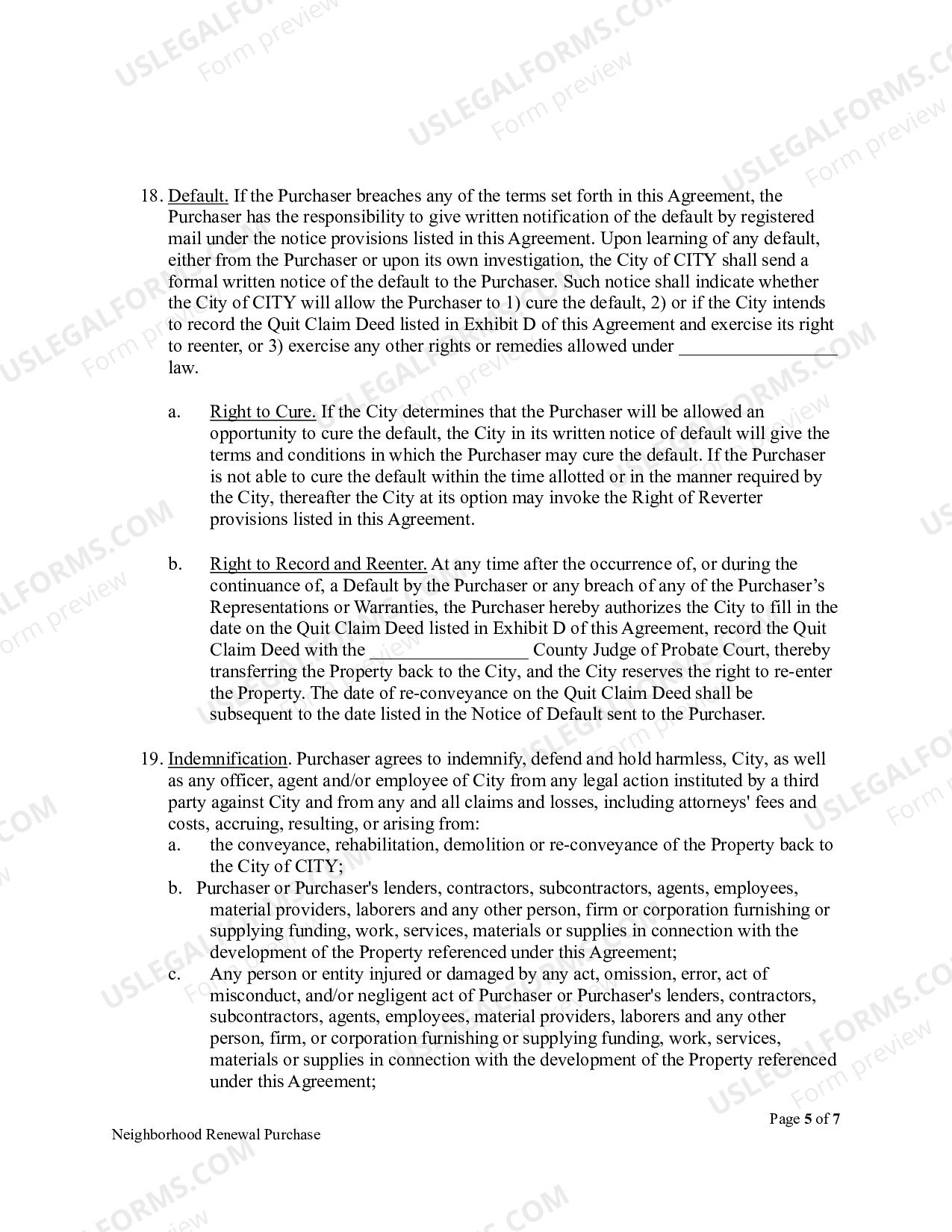 Sample Purchase Agreement | US Legal Forms