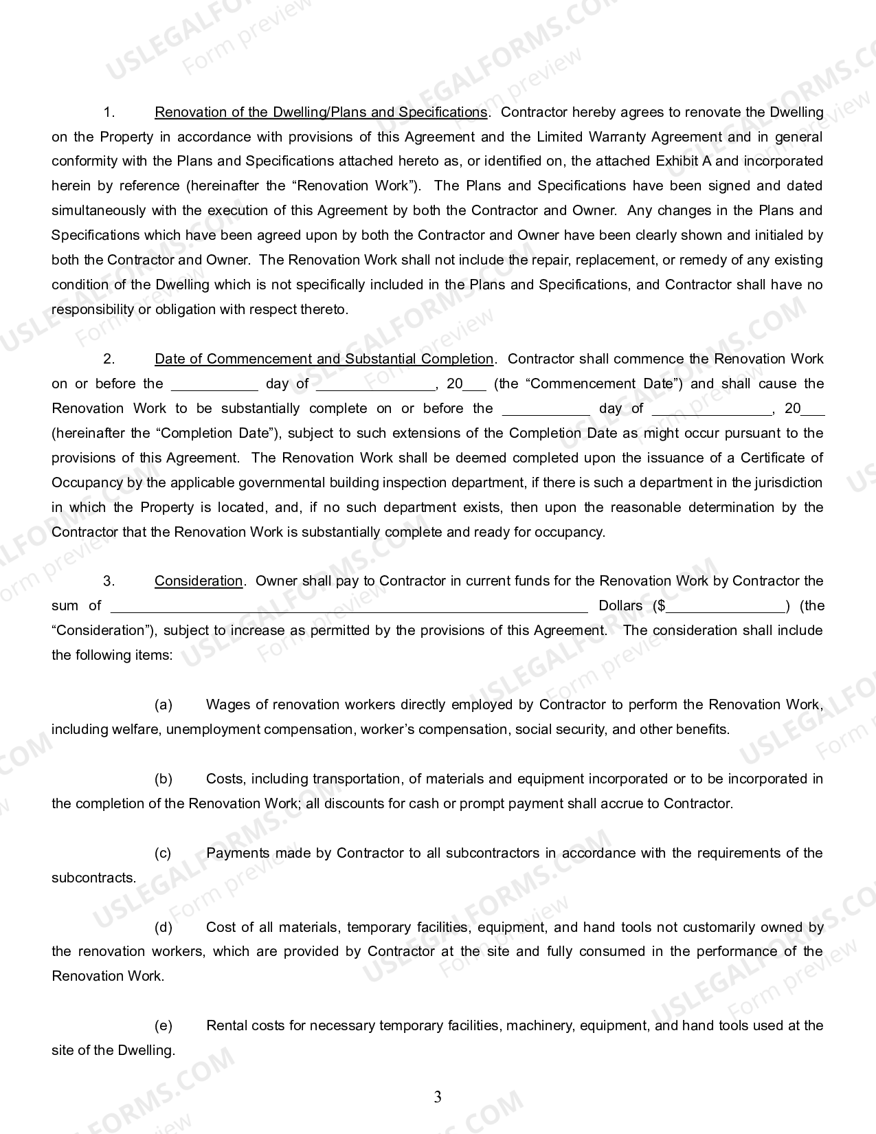 Residential Remodeling Contract Template | US Legal Forms