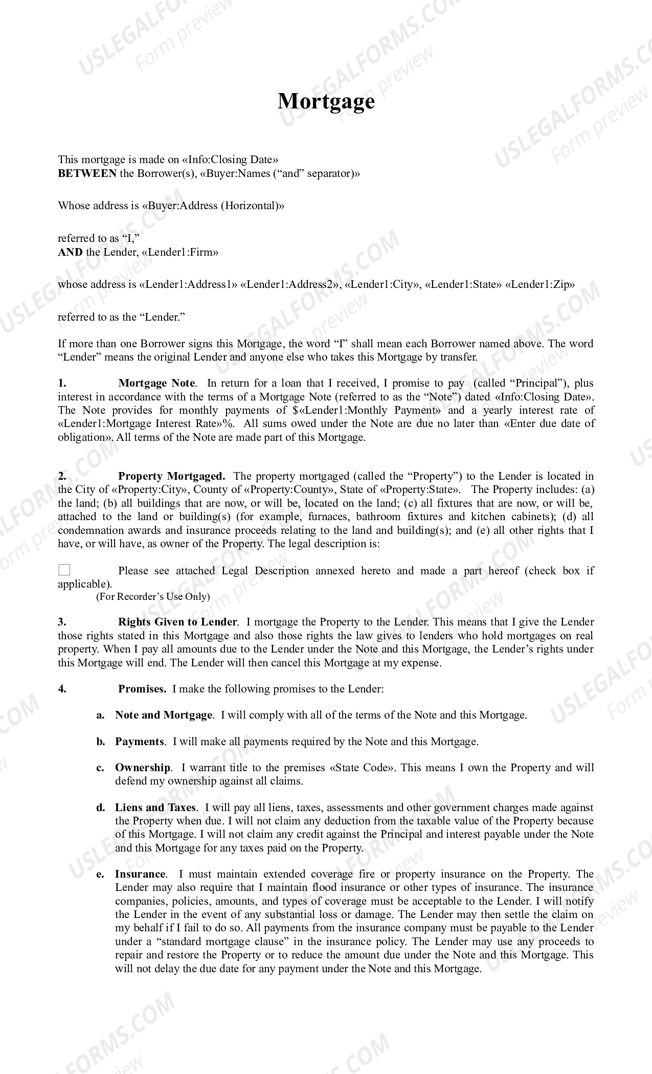 Sample Mortgage - Buyer to Seller | US Legal Forms