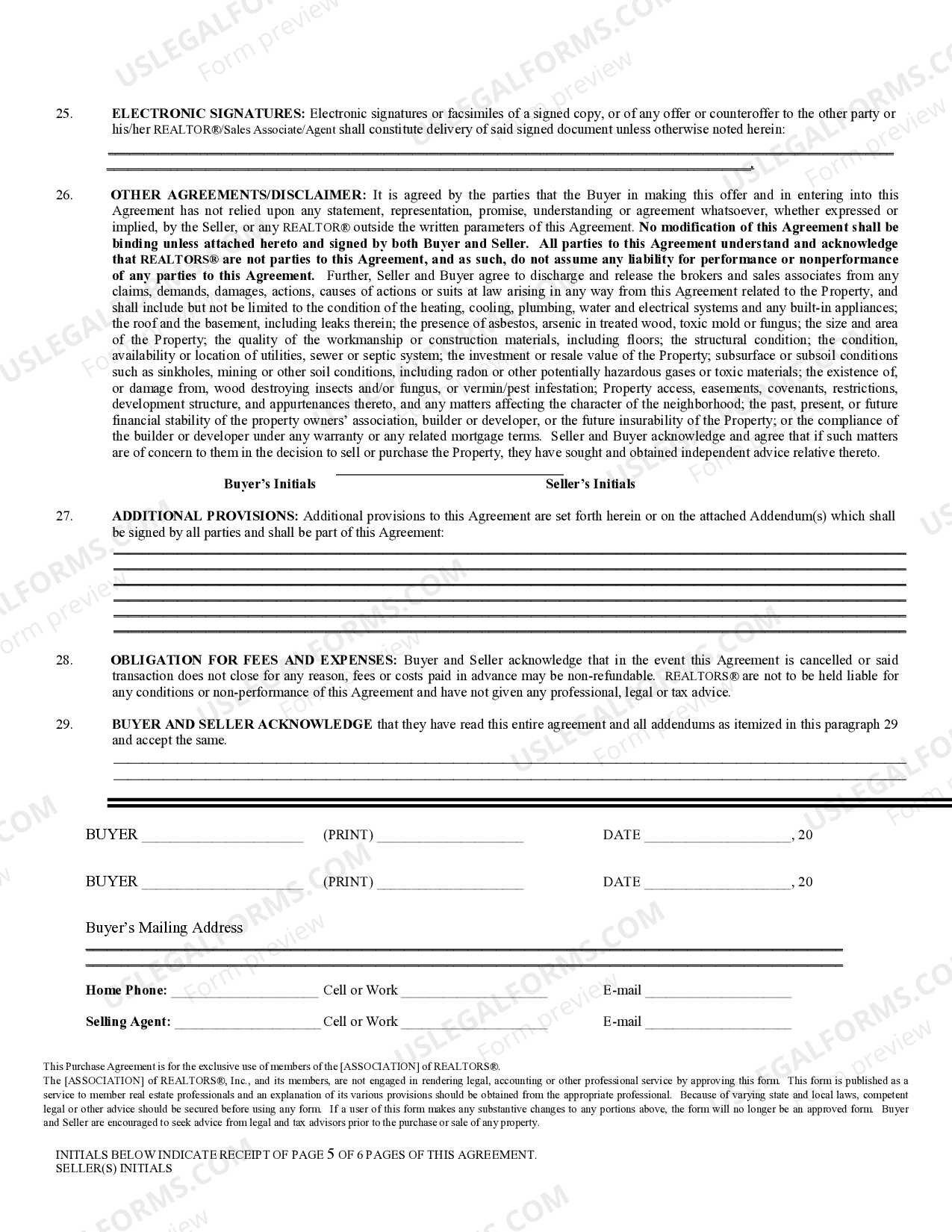 Purchase Agreement Residential Property | US Legal Forms
