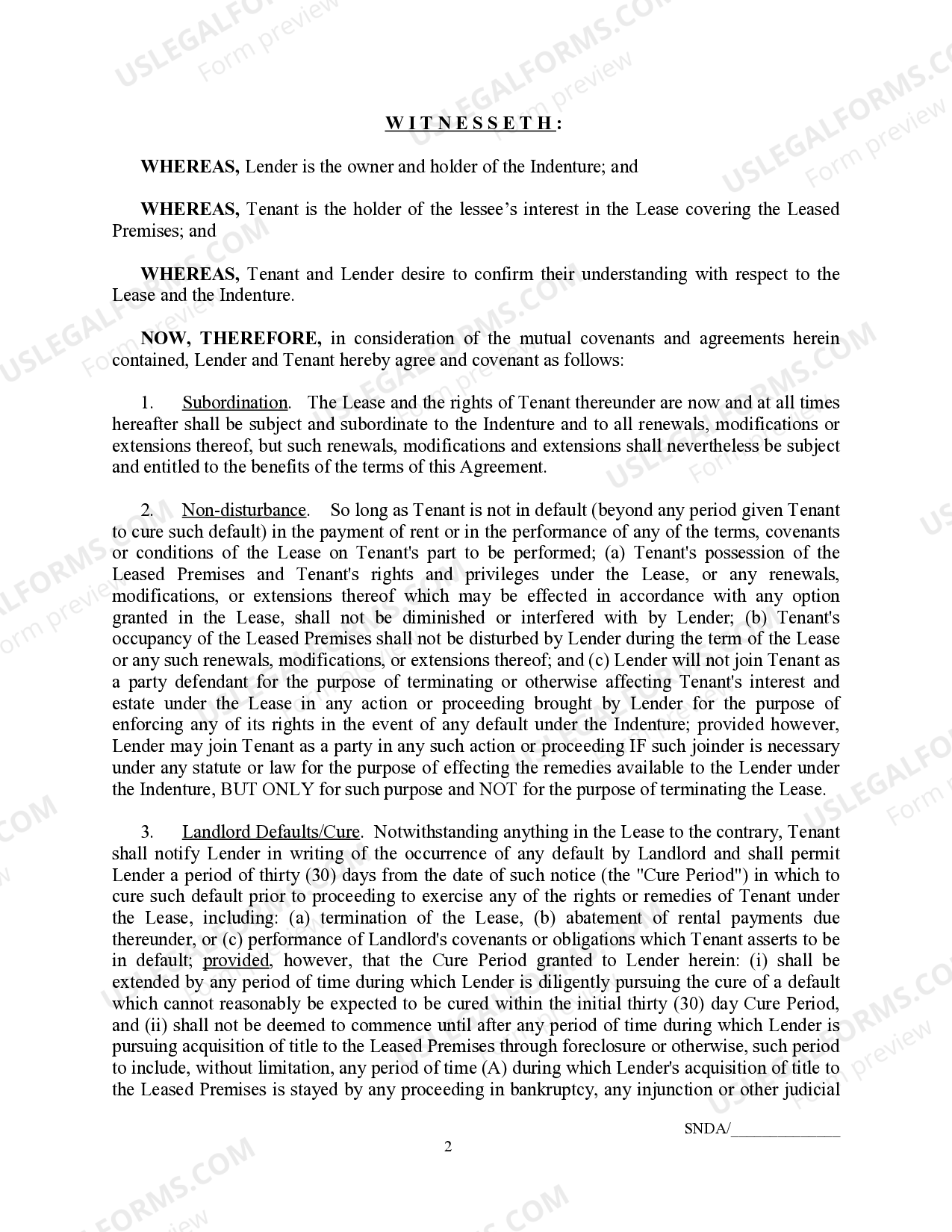 Subordination, Attornment And Non-Disturbance Agreement | US Legal Forms
