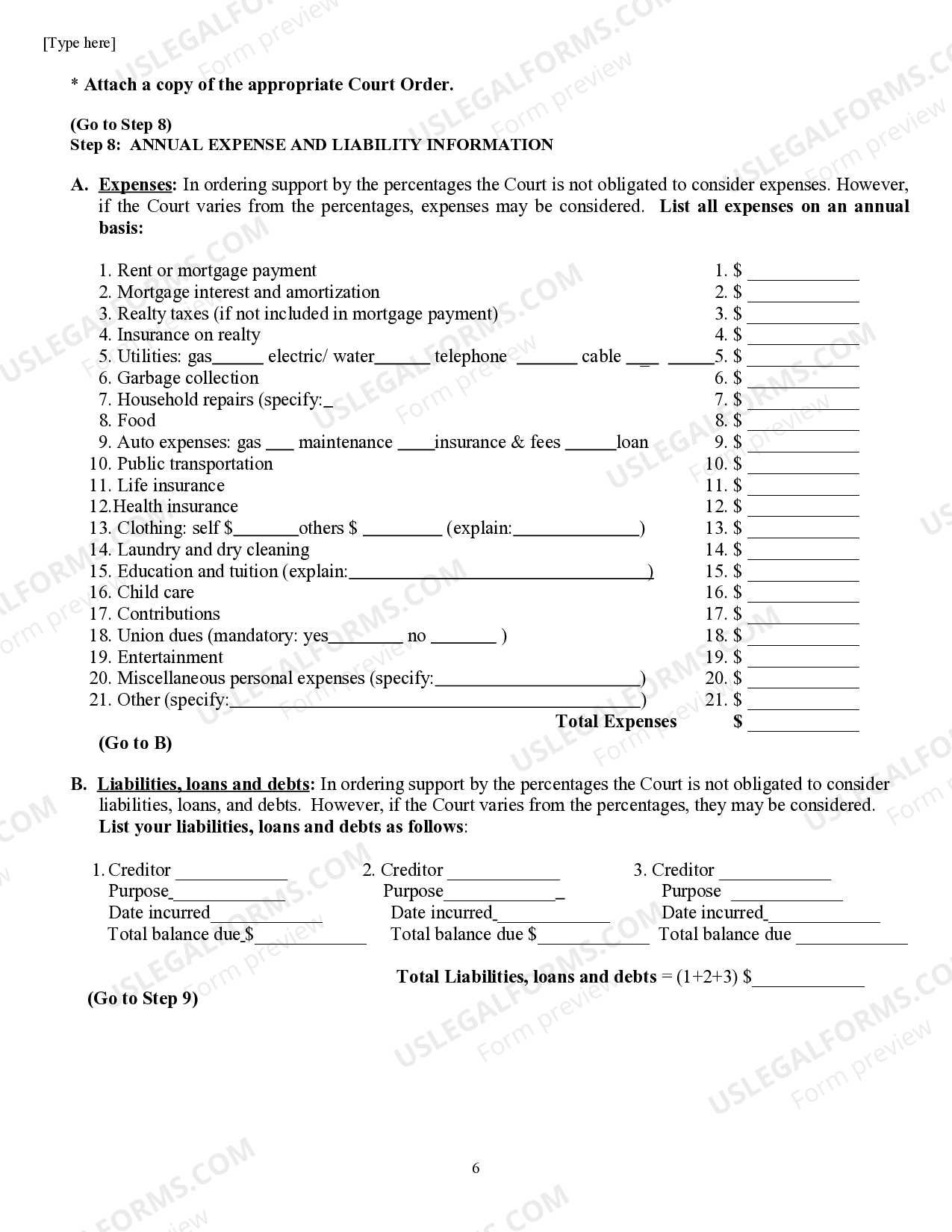 Financial Disclosure Affidavit | US Legal Forms