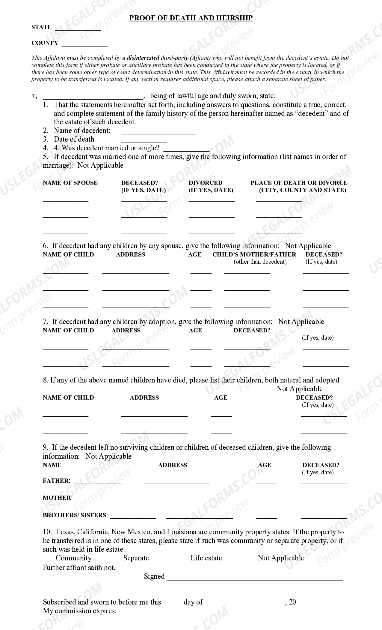 Proof of Death and Heirship | US Legal Forms