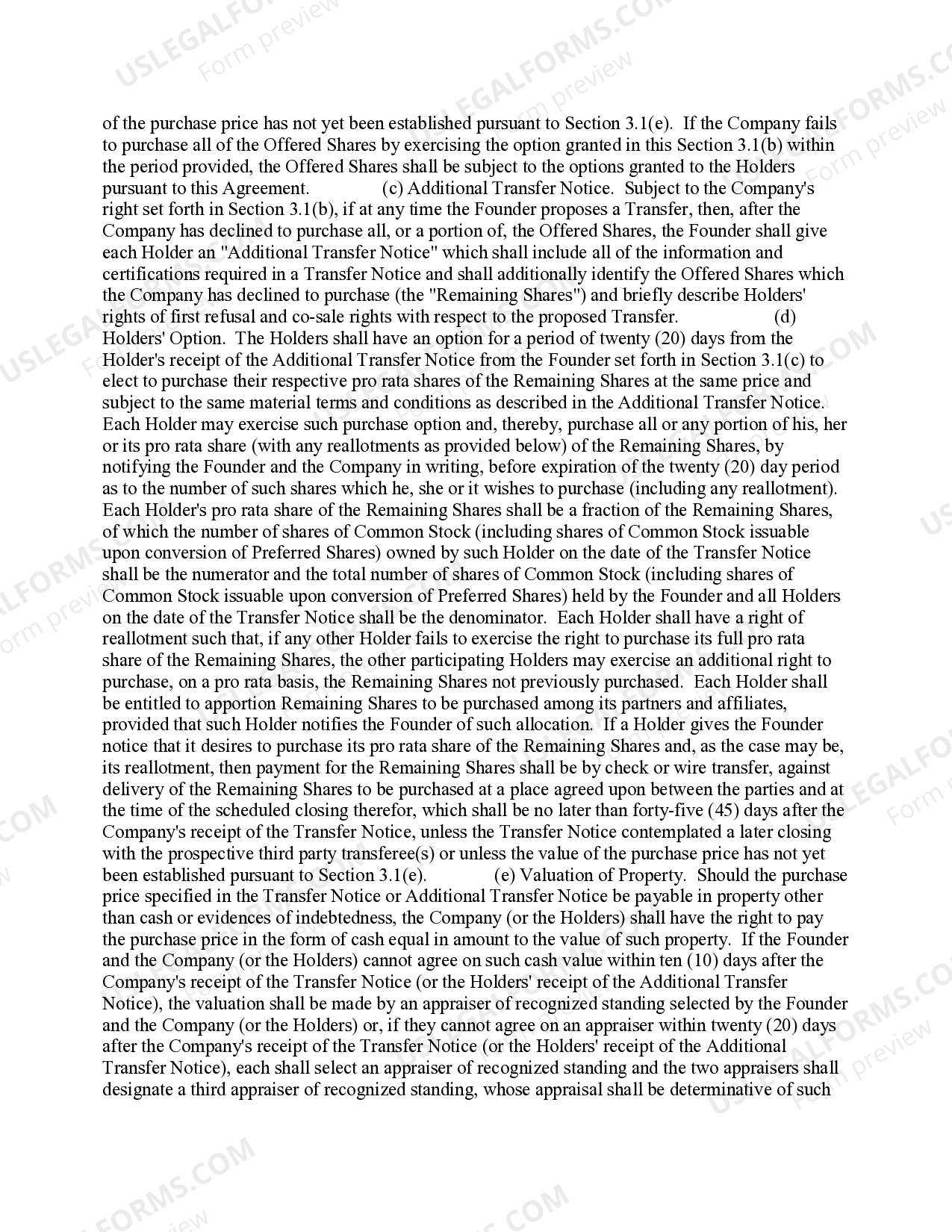 Right of First Refusal and Co-Sale Agreement - First Right Of Refusal ...