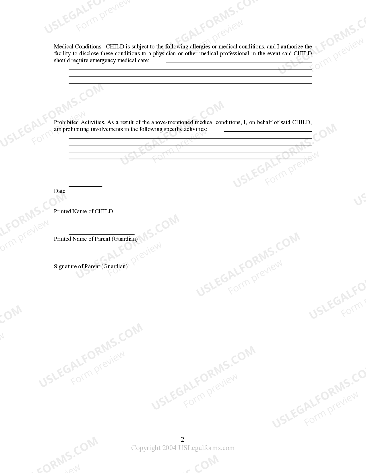 Waiver and Release From Liability For Minor Child for Cheerleading | US ...