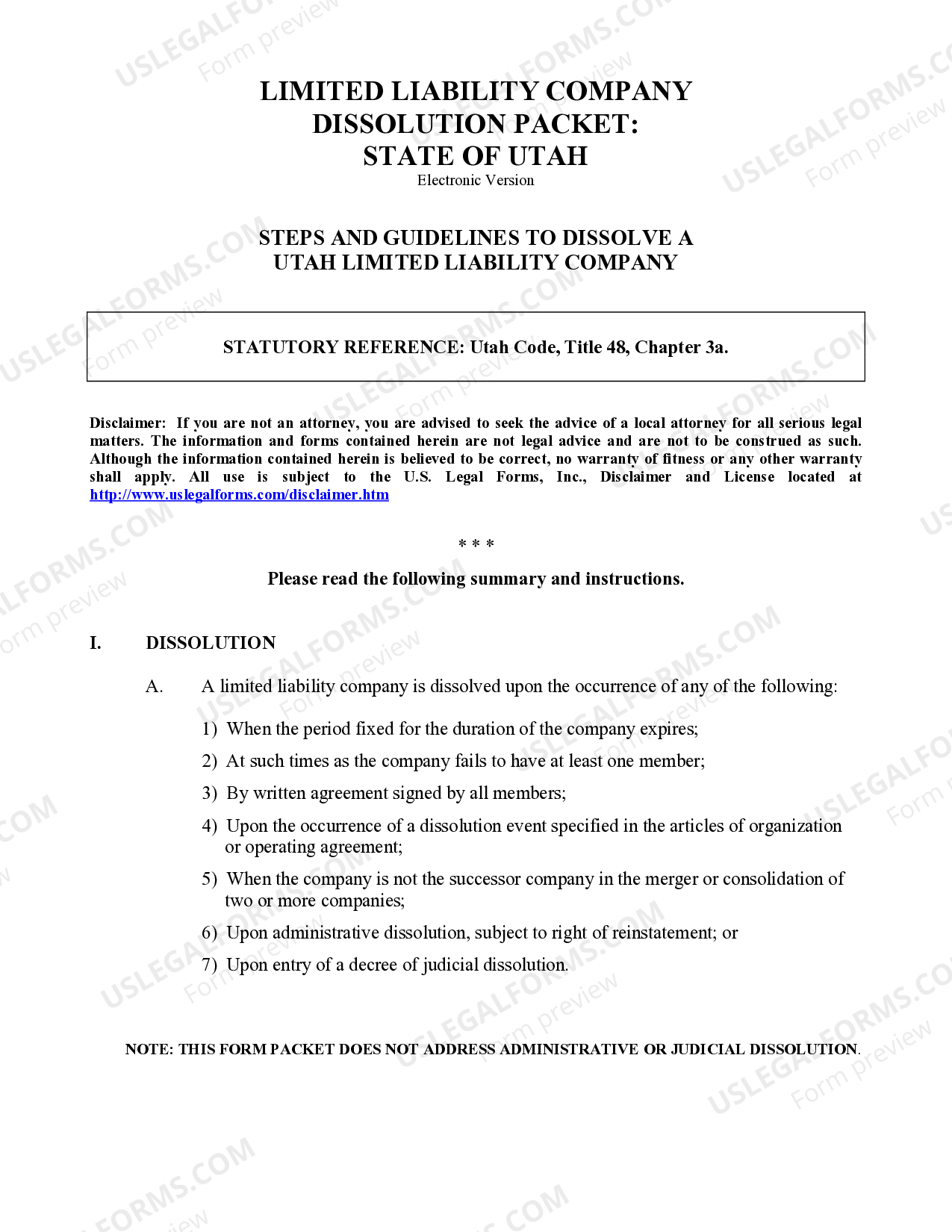 Limited Liability Company Utah Without Operating Agreement | US Legal Forms