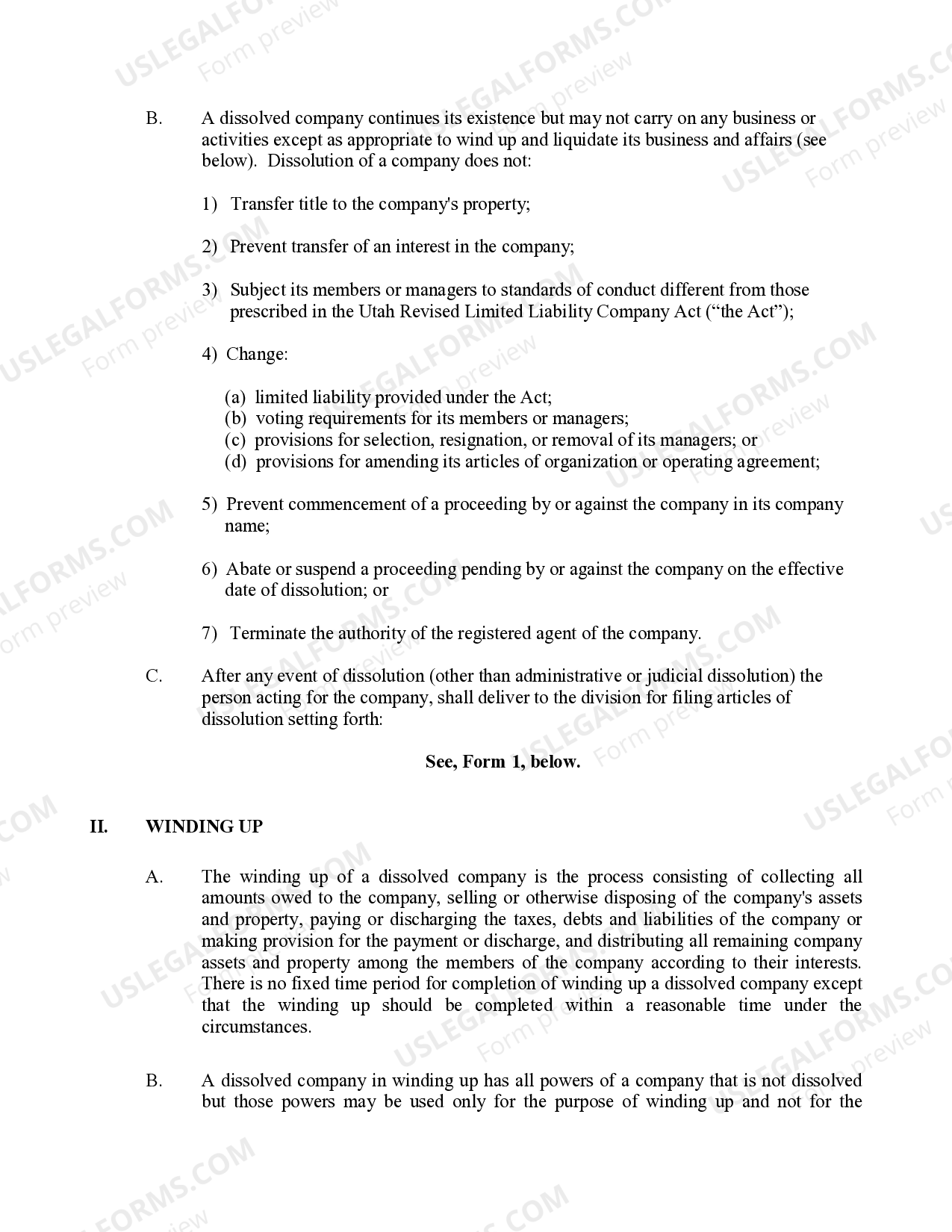 Utah Dissolution Package to Dissolve Limited Liability Company LLC ...