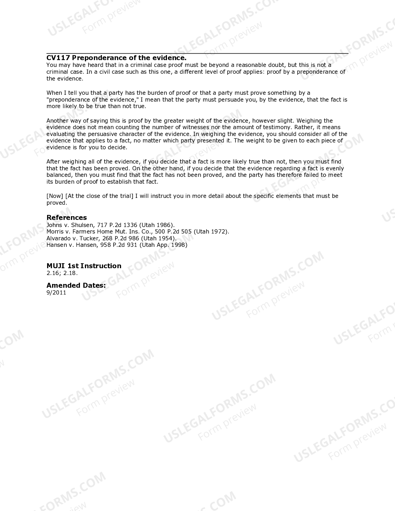 Utah Preponderance of the evidence | US Legal Forms