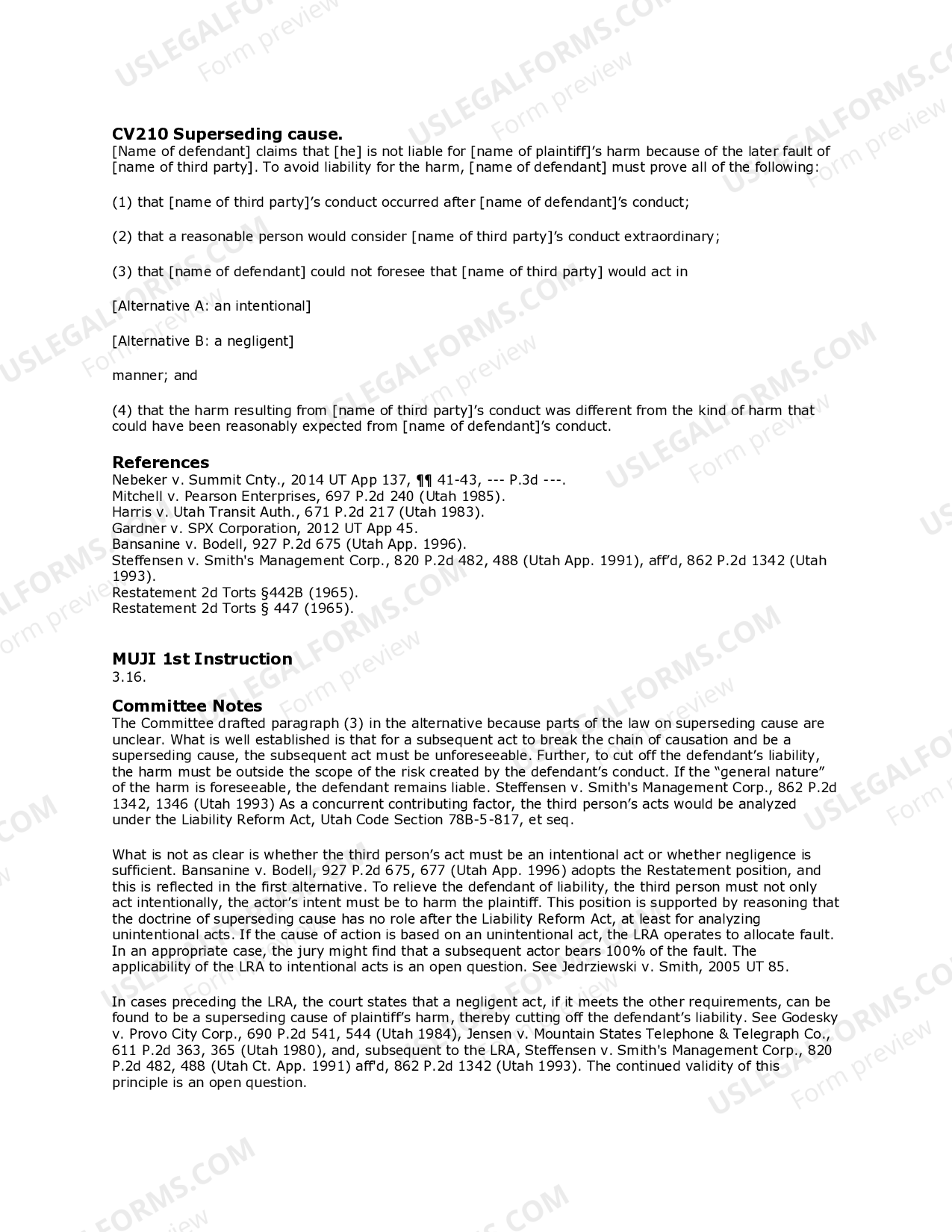 Utah Superseding cause | US Legal Forms