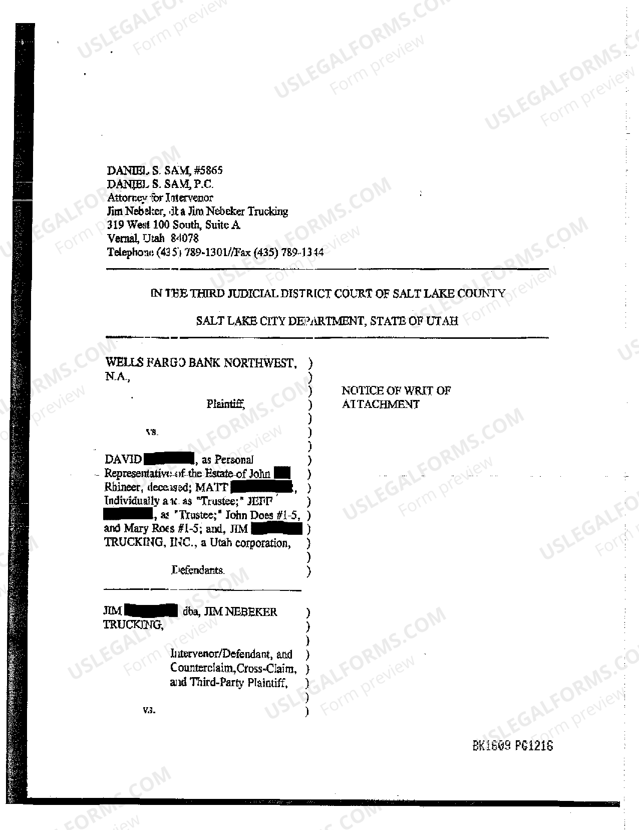 Utah Writ of Attachment - Trustech Utah | US Legal Forms