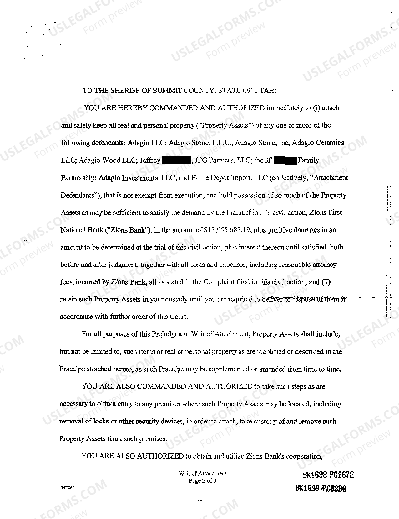 Utah Prejudgment Writ of Attachment (Without Notice) | US Legal Forms