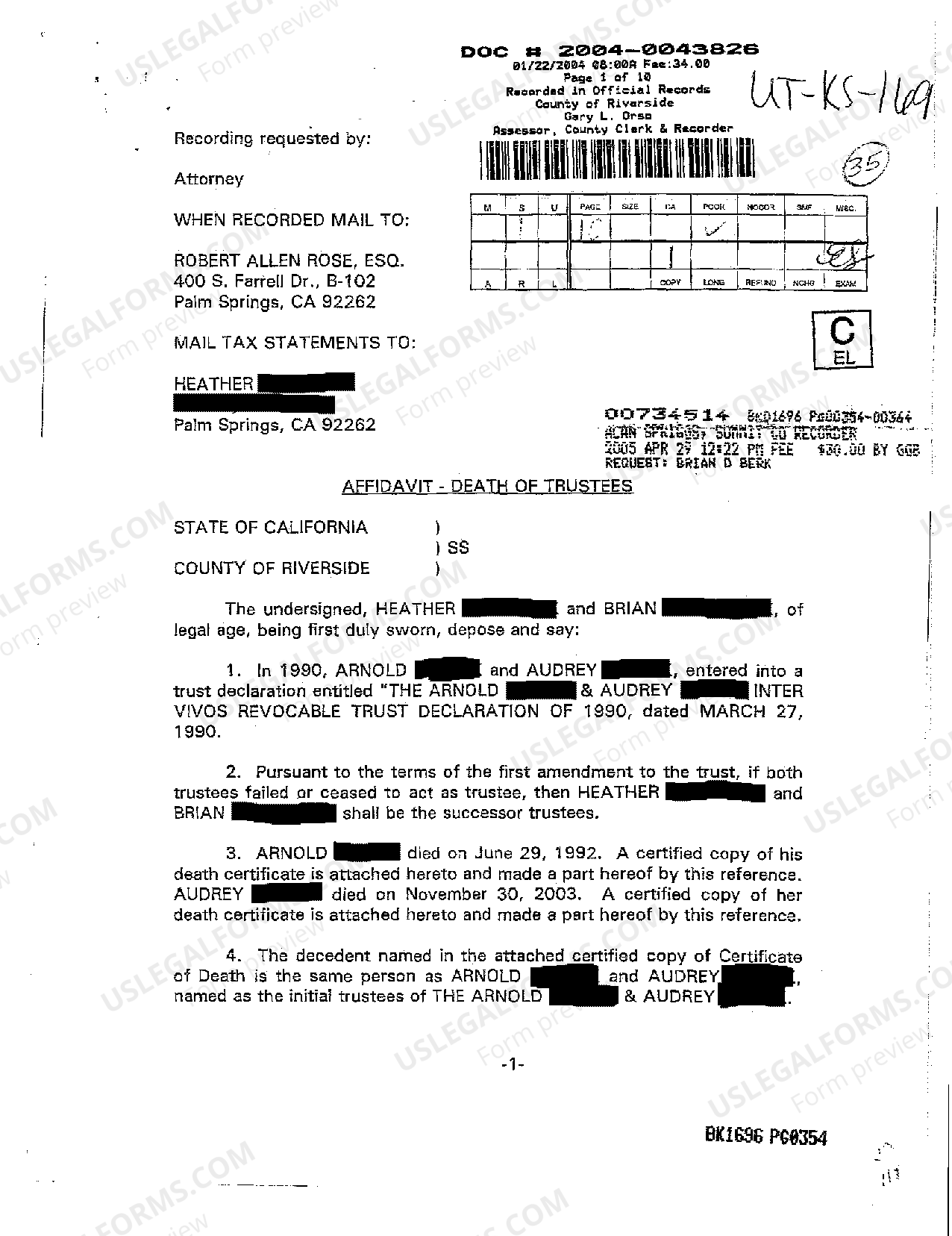 Affidavit Of Death Sample Form | US Legal Forms