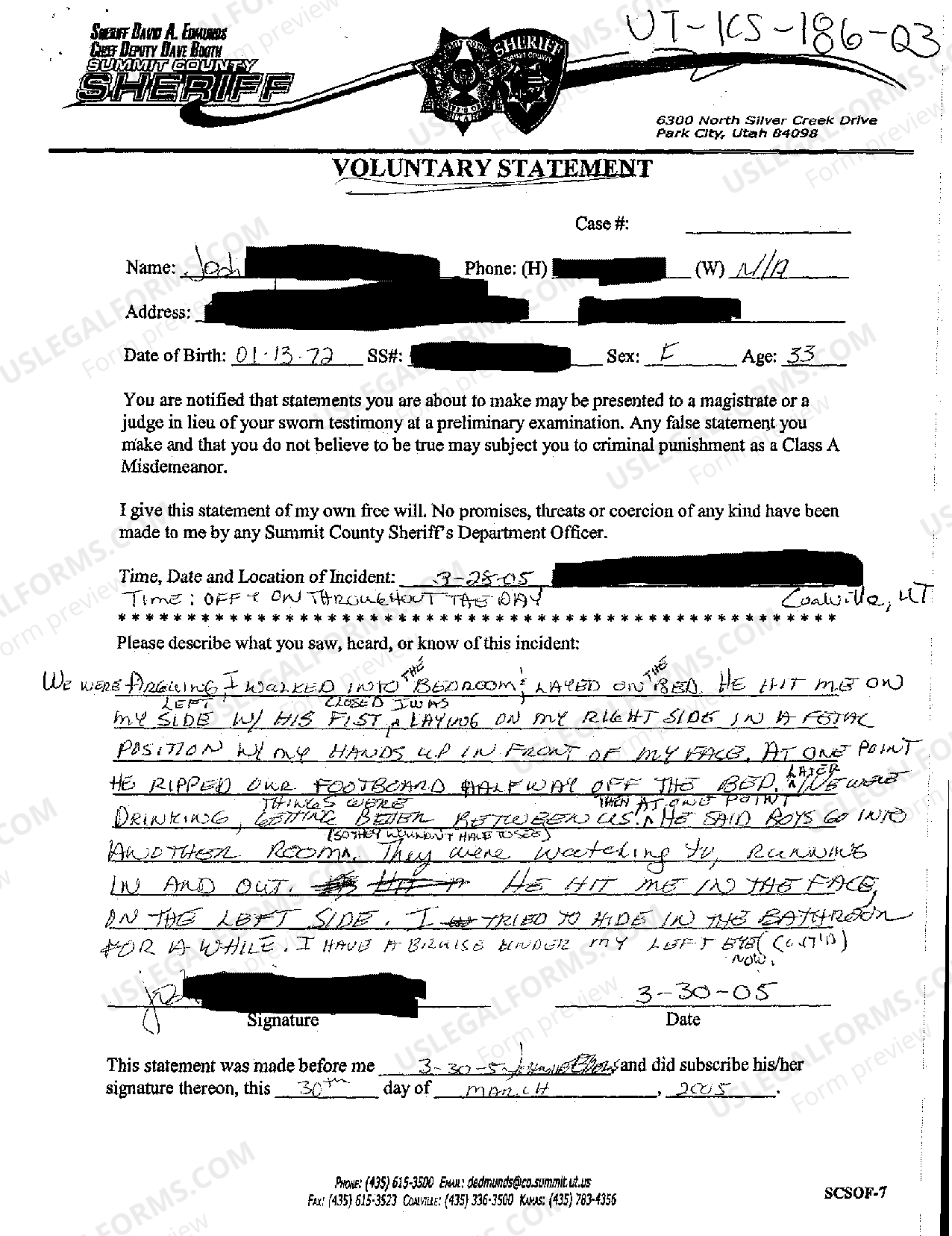 Utah Voluntary Statement - Voluntary Statement | US Legal Forms