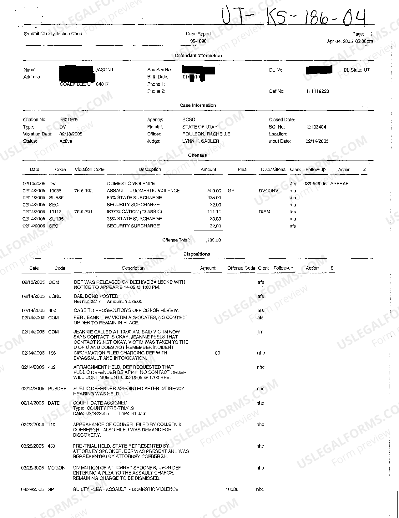 Utah Case Report | US Legal Forms