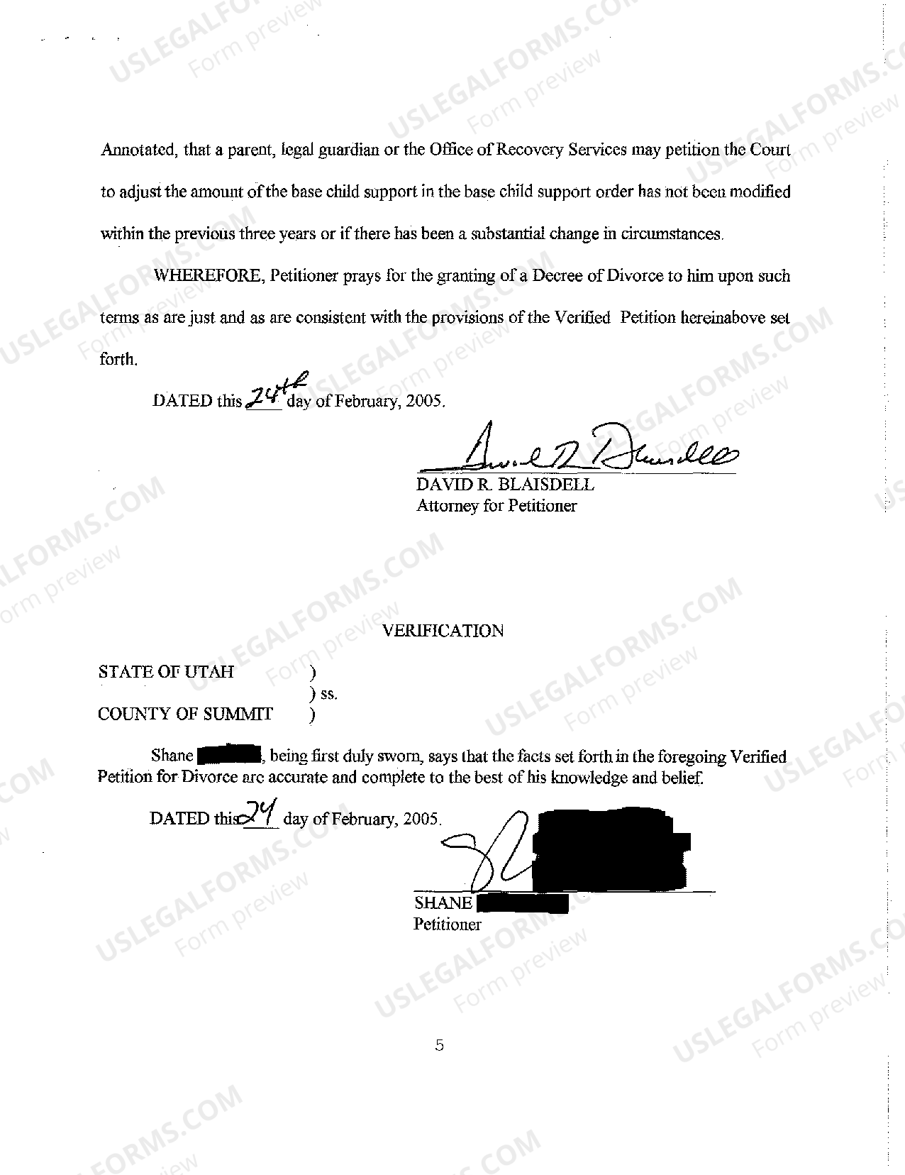 Utah Verified Petition for Divorce | US Legal Forms