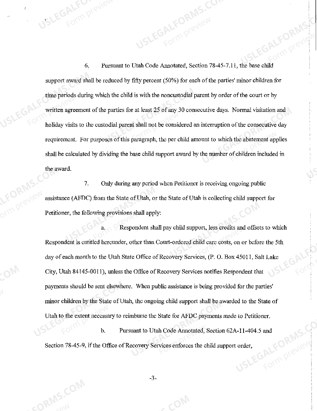 Utah Decree of Divorce and Judgment - Utah Divorce Decree | US Legal Forms
