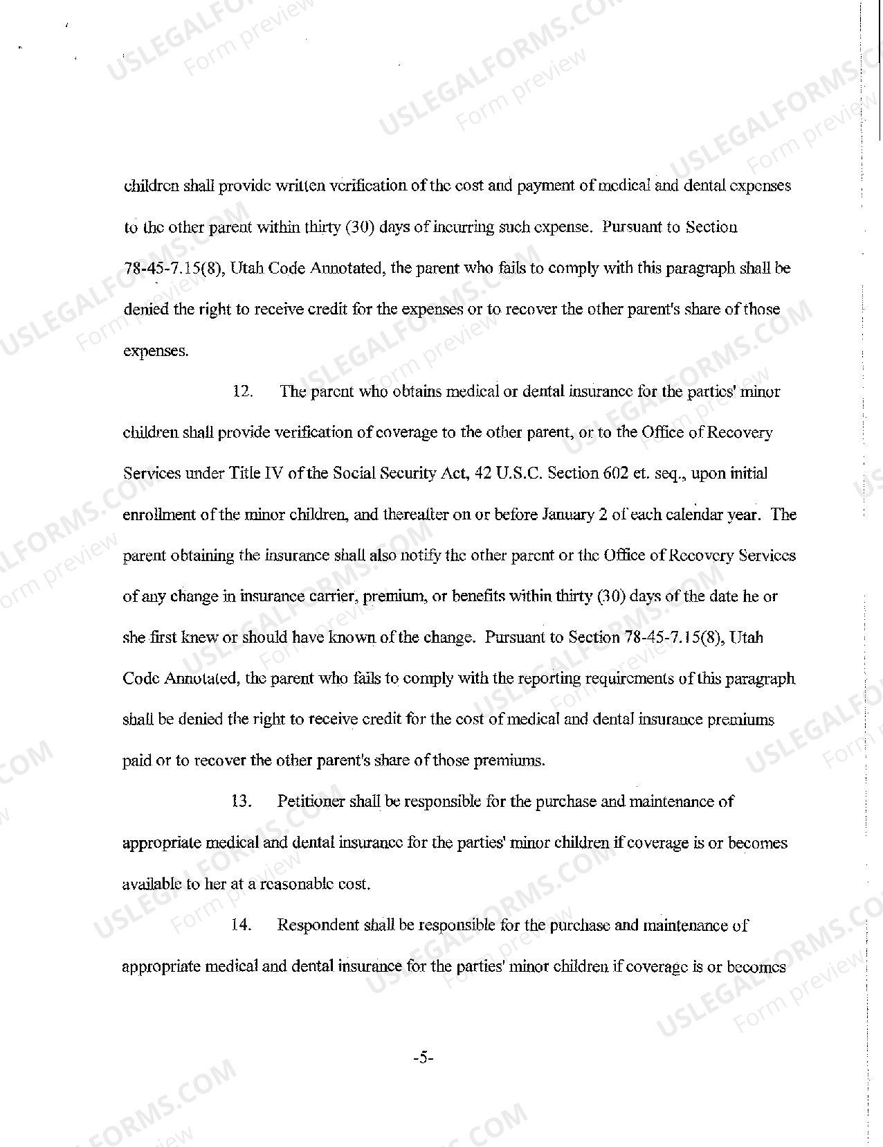 Utah Decree of Divorce and Judgment - Utah Divorce Decree | US Legal Forms