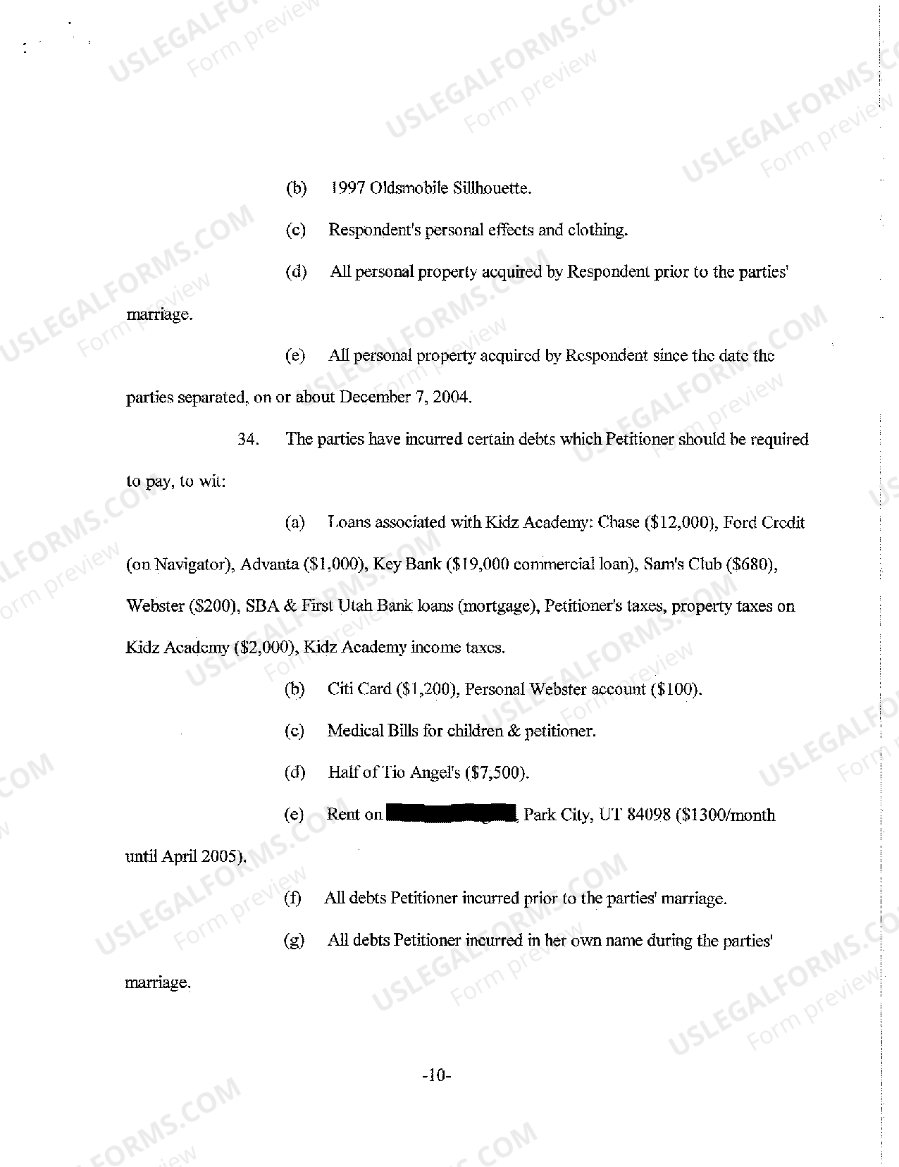 Utah Findings of Fact and Conclusions of Law | US Legal Forms