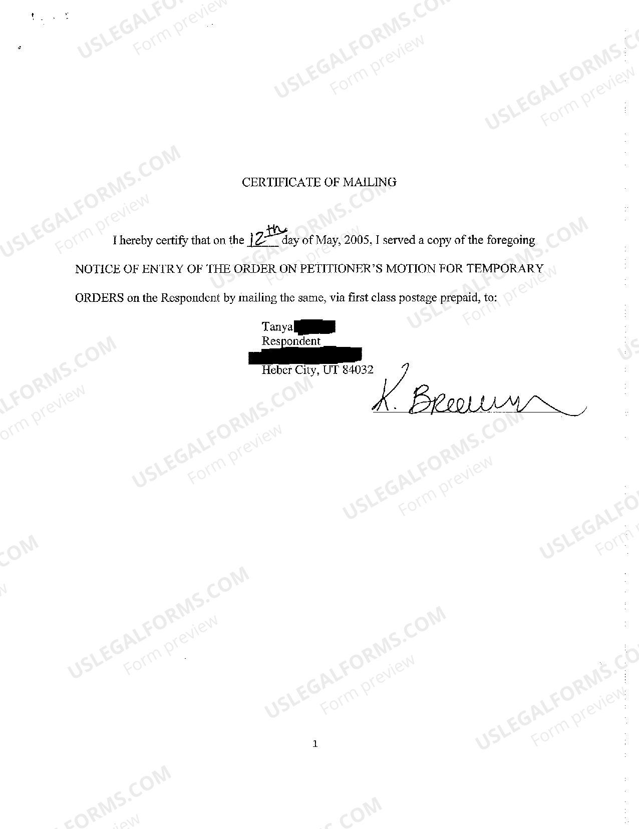 Utah Notice of Entry of Order | US Legal Forms