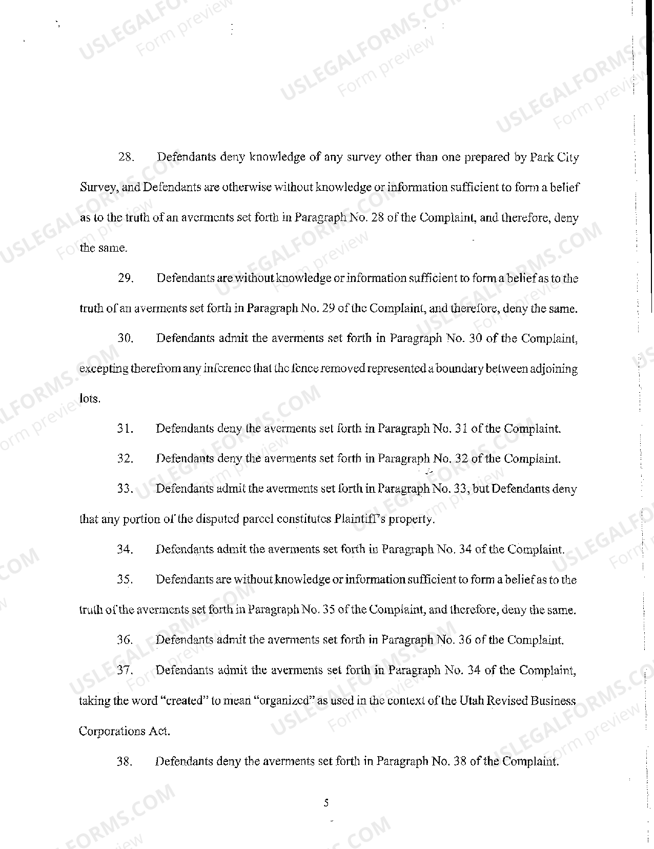 Utah Answer, Counterclaim, Crossclaim, and Third-Party Claim | US Legal ...