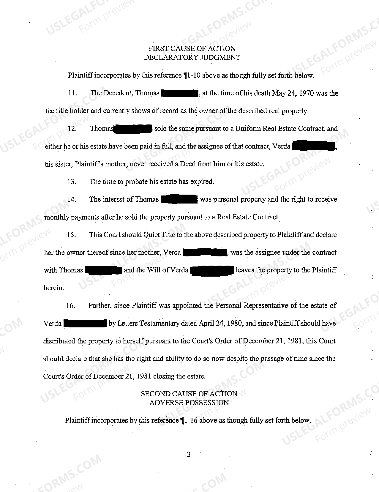 Adverse Possession Utah With Deed | US Legal Forms