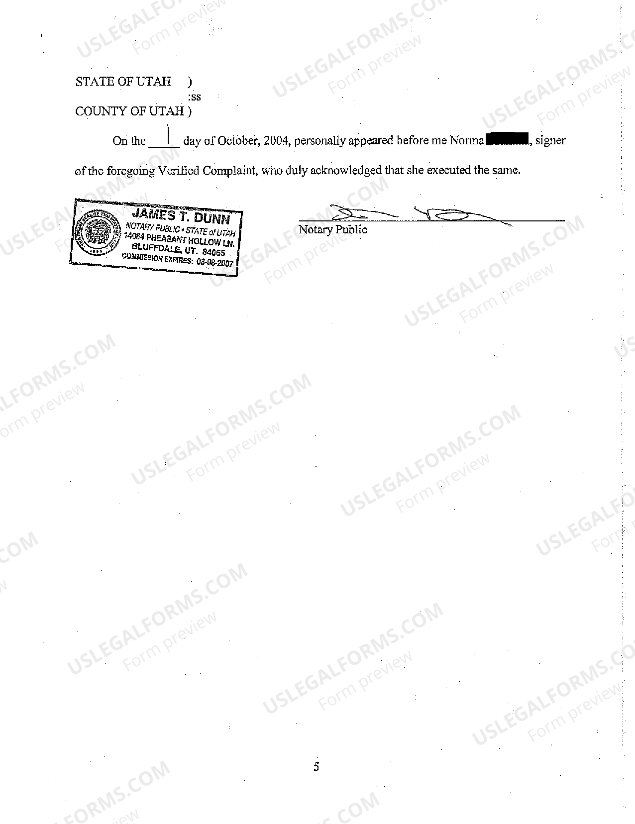 Utah Verified Complaint for Declaratory Judgment and Adverse Possession ...