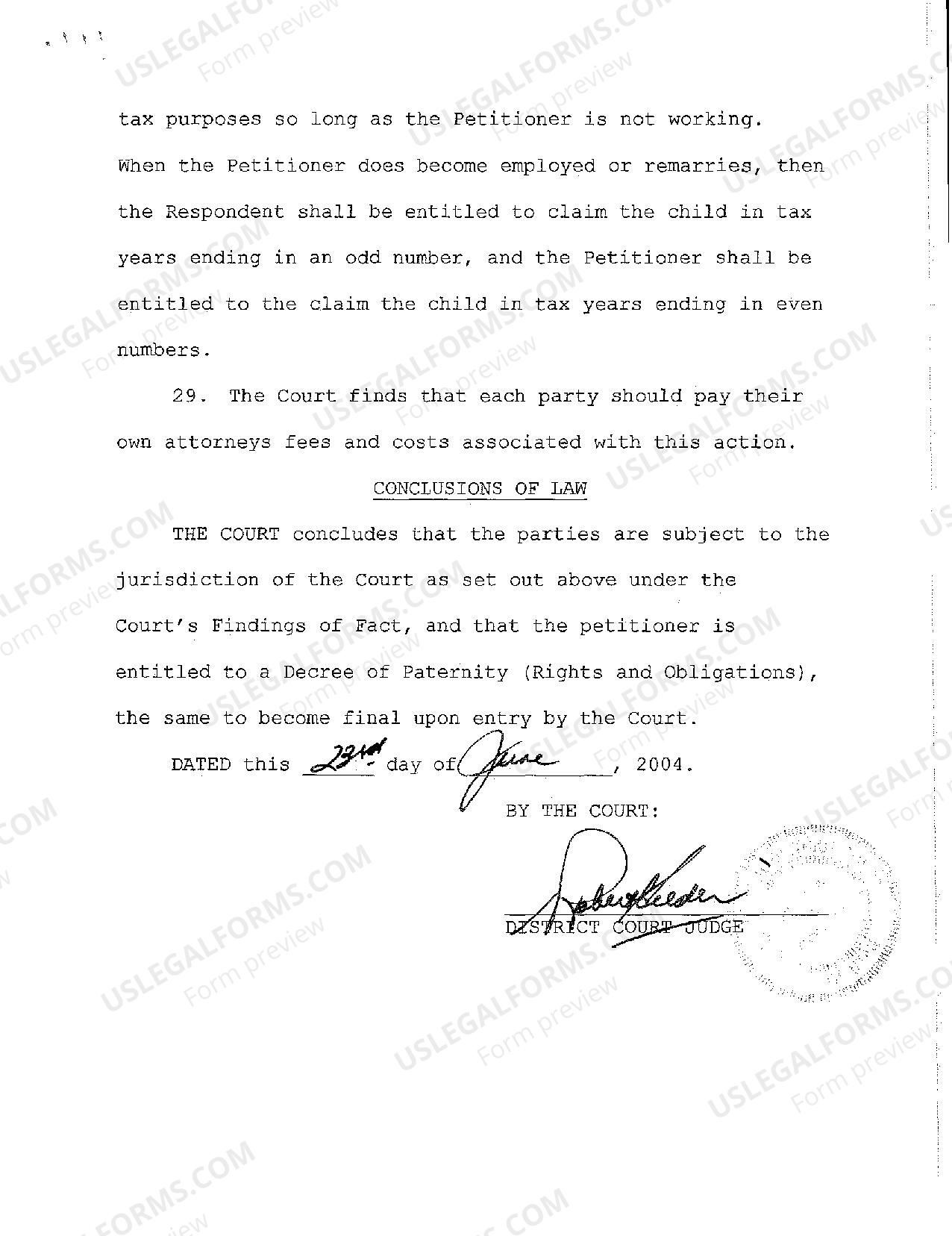 Utah Finding of Fact and Conclusions of Law | US Legal Forms