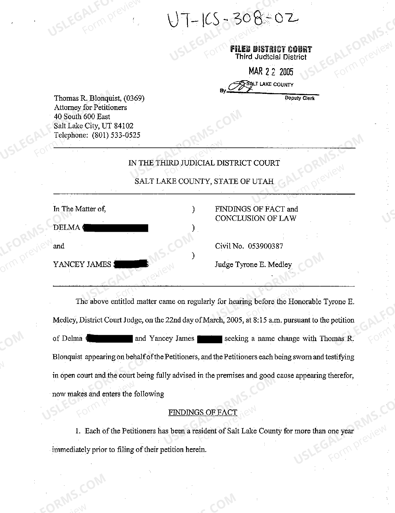 Utah Finding of Fact and Conclusions of Law | US Legal Forms