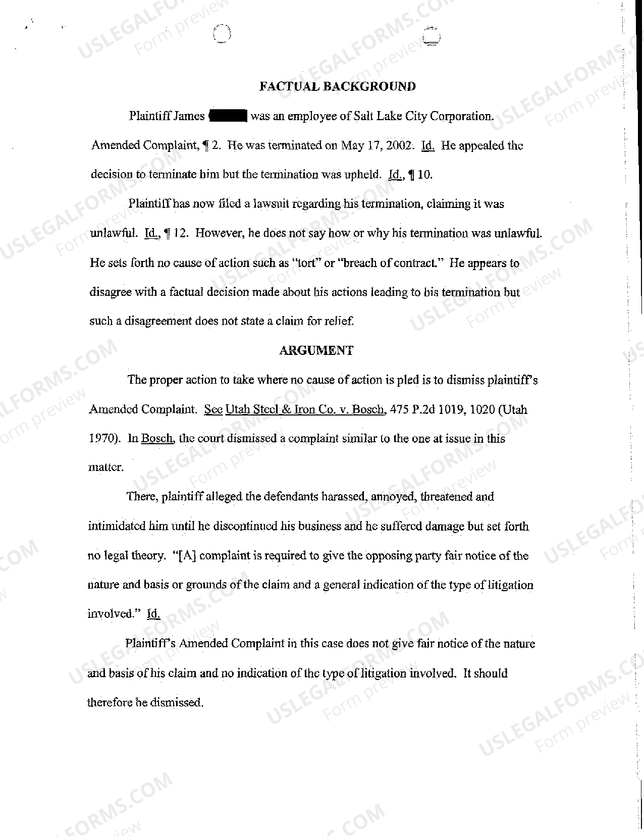 Utah Memorandum In Support of Motion To Dismiss Or, In The Alternative ...