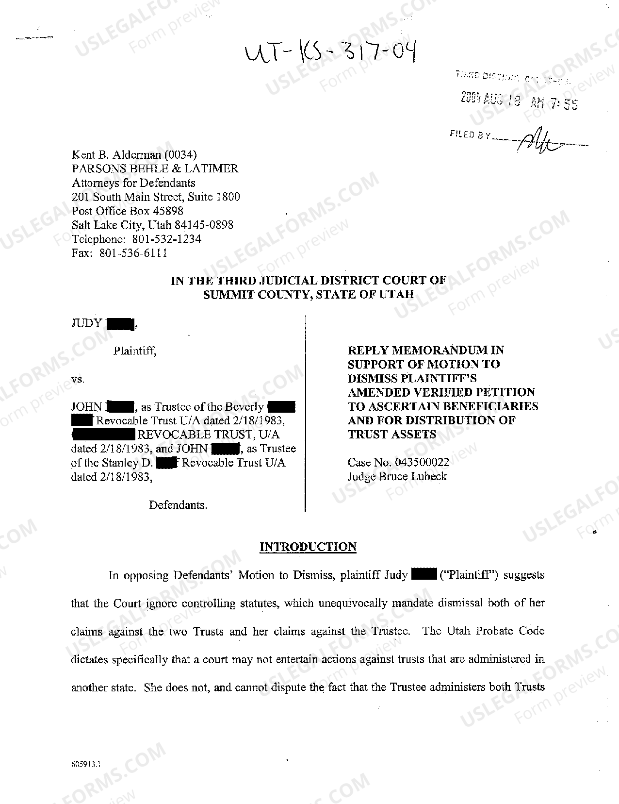 Iowa Affidavit in Support of Motion for Waiver of 90 Day Waiting Period ...