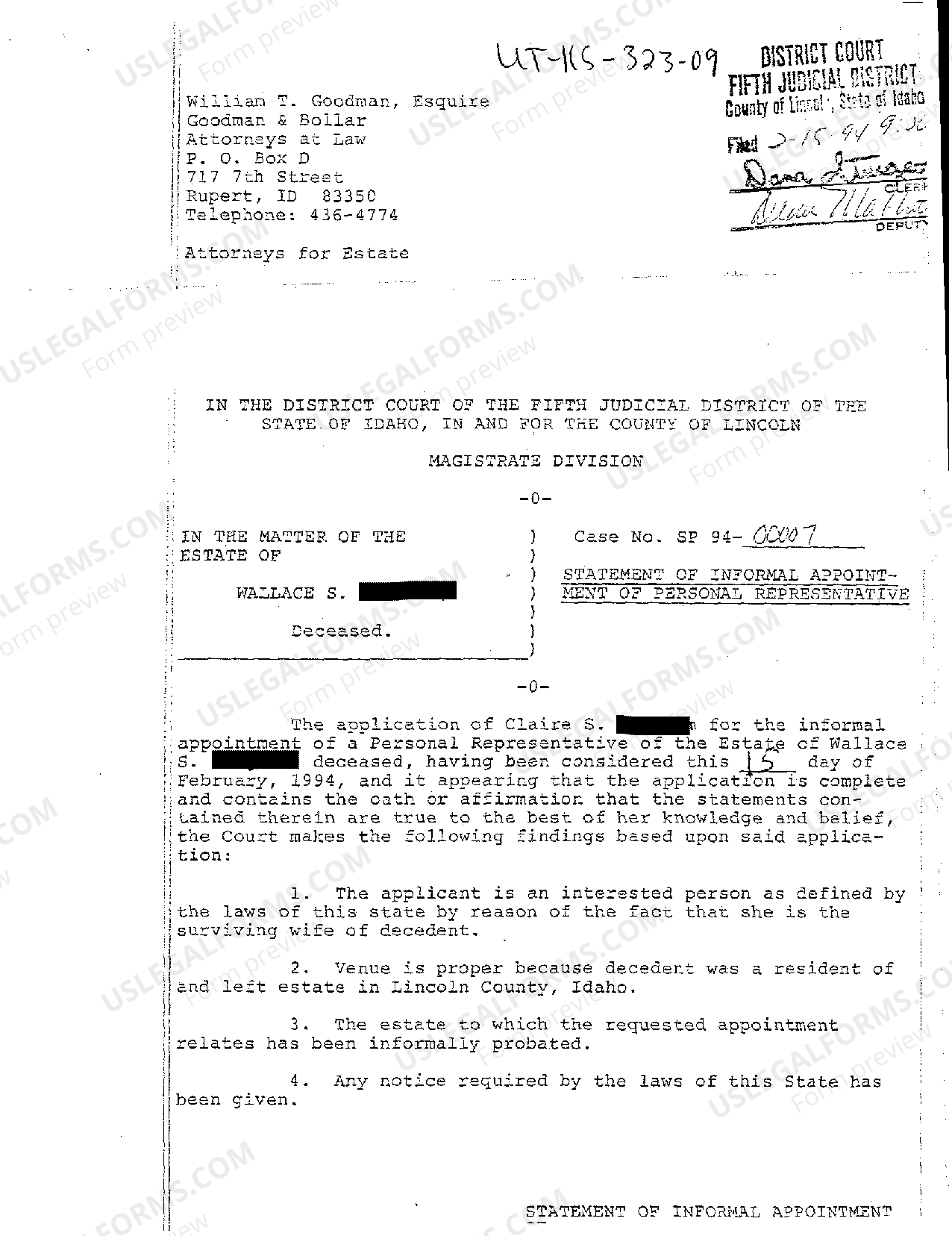 Utah Statement of Informal Appointment of Personal Representative | US ...