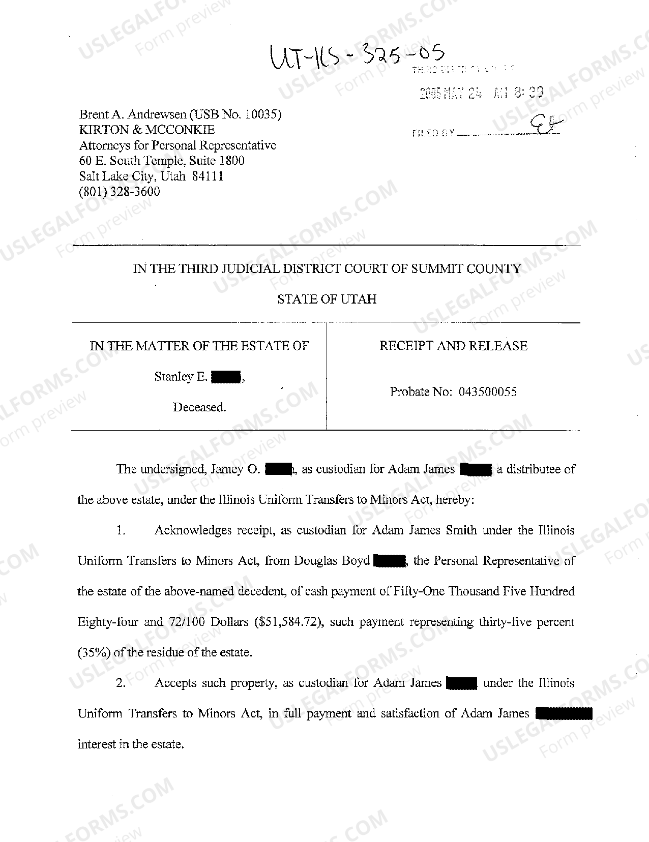 Utah Receipt and Release | US Legal Forms