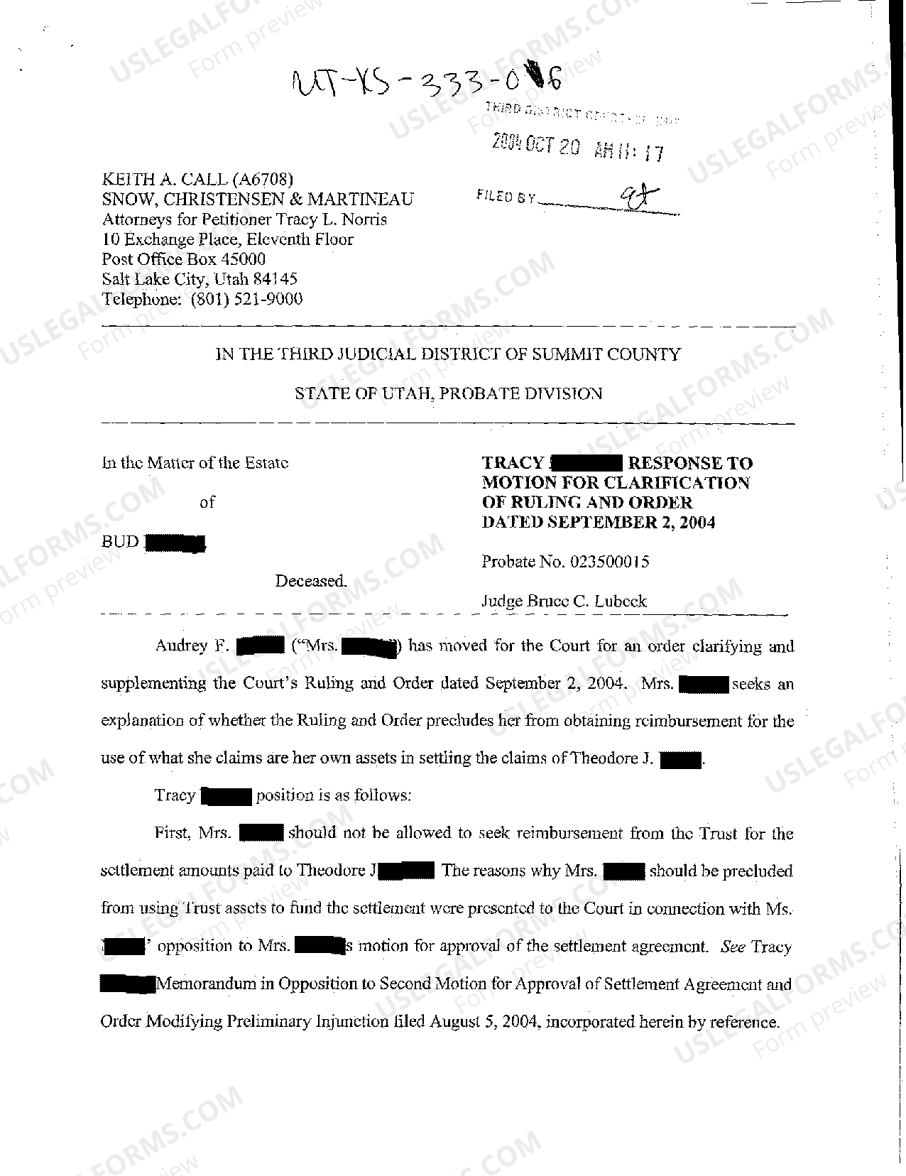 Utah Response to Motion for Clarification of Ruling and Order | US ...