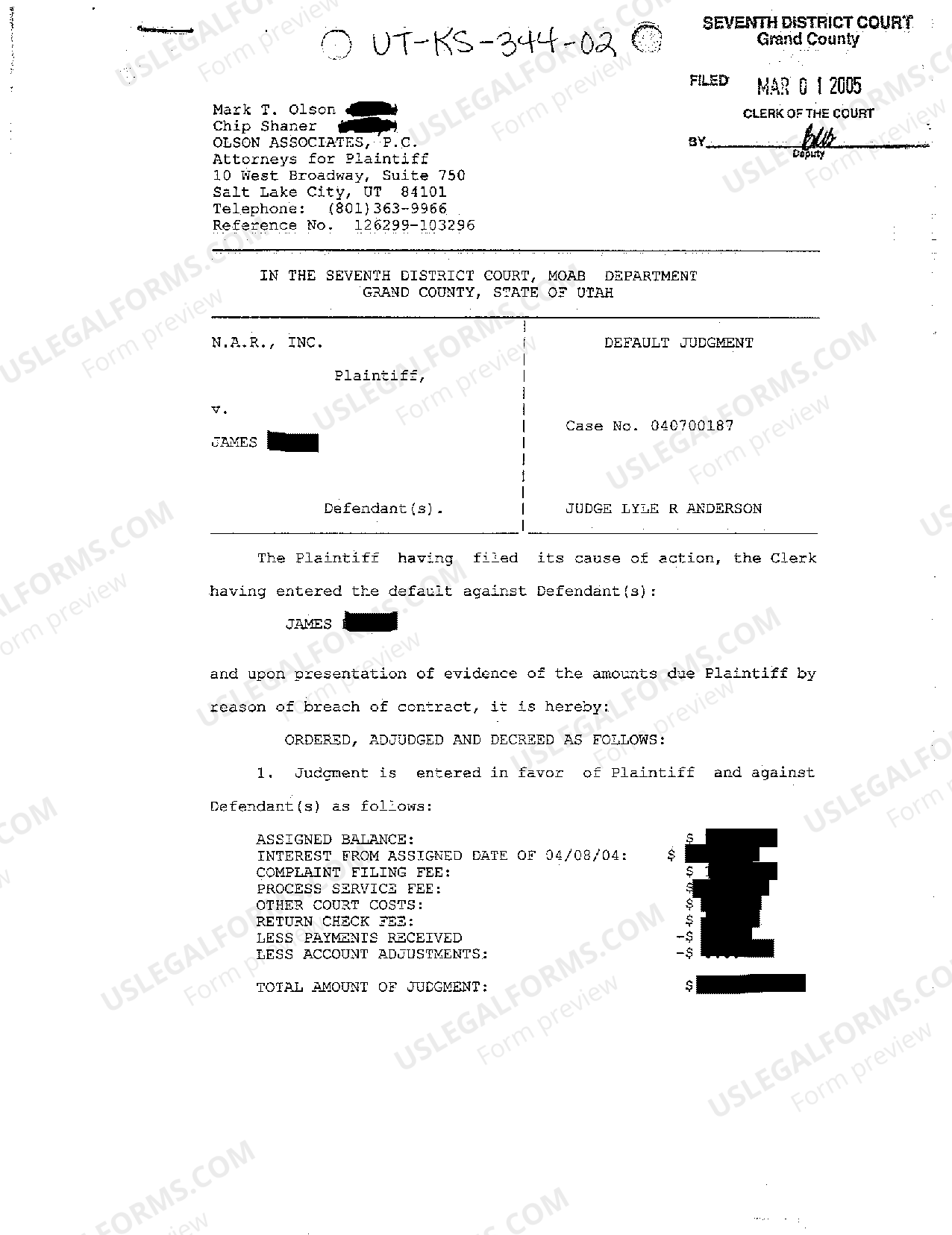 Utah Default Judgment | US Legal Forms