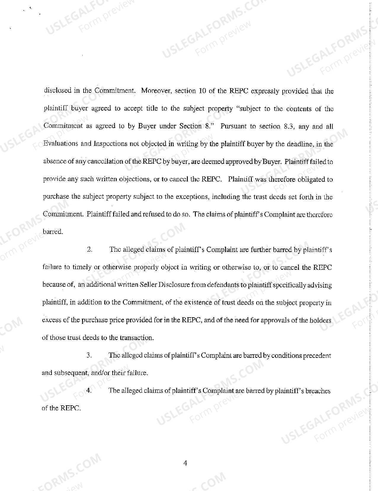 Answer Counterclaim Breach Of Contract With Examples | US Legal Forms