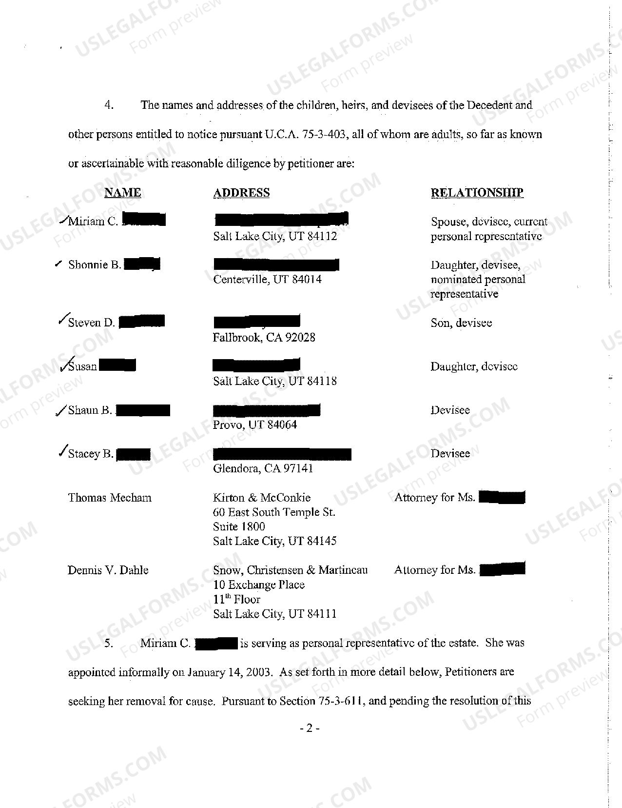 Utah Verified Petition for Formal Probate of Will | US Legal Forms