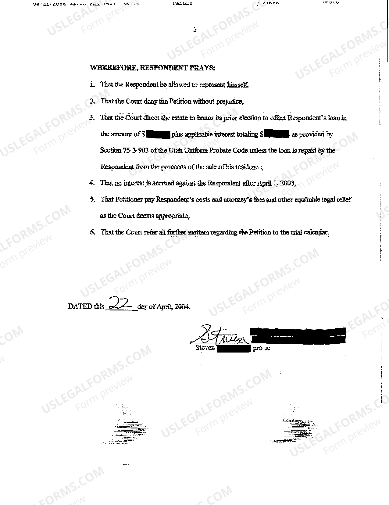 Utah Objection to Petition to Recover Estate Assets | US Legal Forms