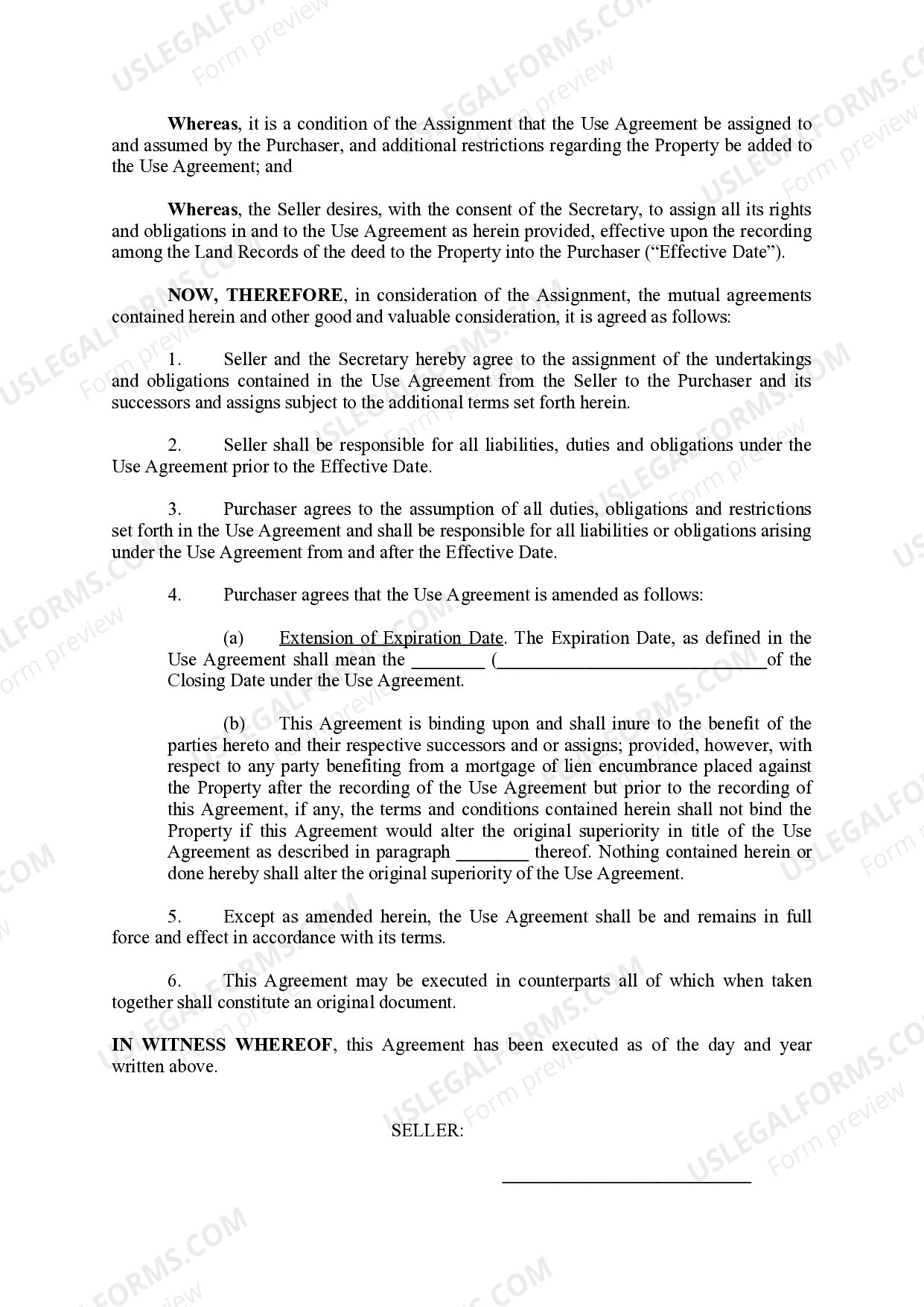 Utah Assumption and Modification of Use Agreement (Assignment) | US ...