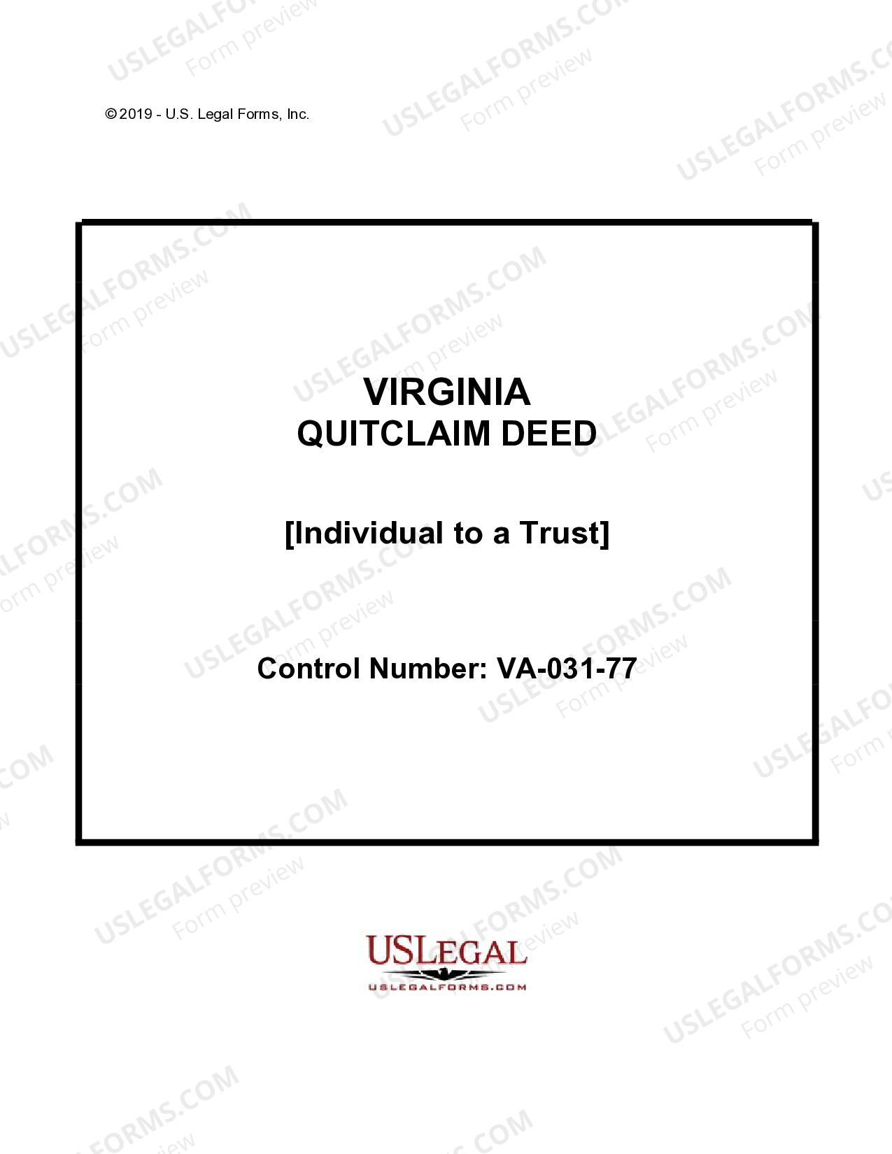 Virginia Quitclaim Deed - Individual to a Trust - Quitclaim Deed ...