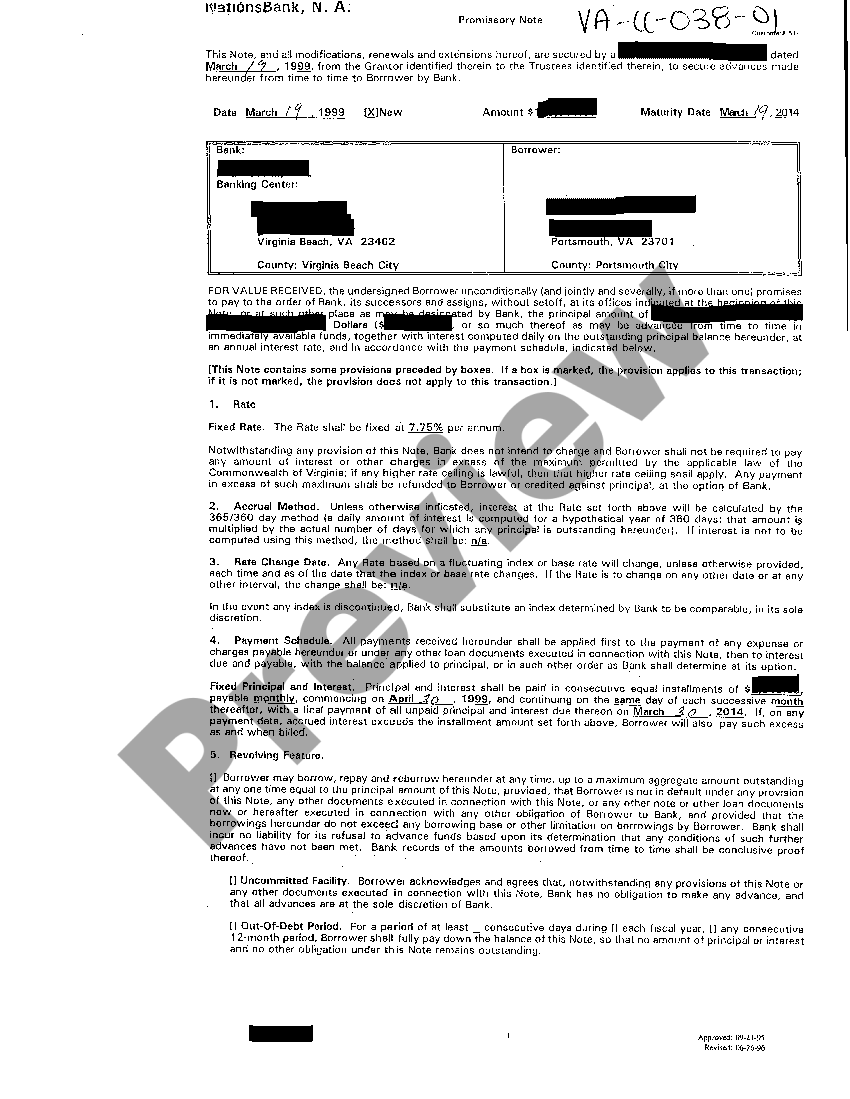 Fairfax Virginia Promissory Note For Ship US Legal Forms Fairfax Virginia Promissory Note For Ship US Legal Forms