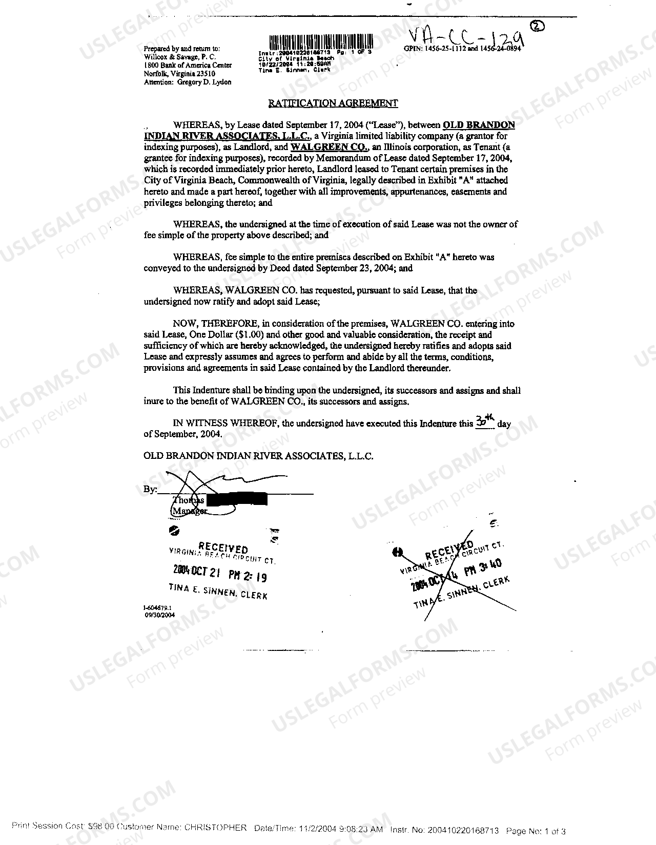 Virginia Ratification Agreement | US Legal Forms