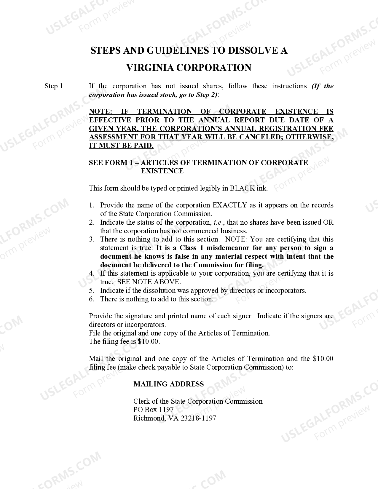 Virginia Dissolution Package to Dissolve Corporation - Dissolution ...