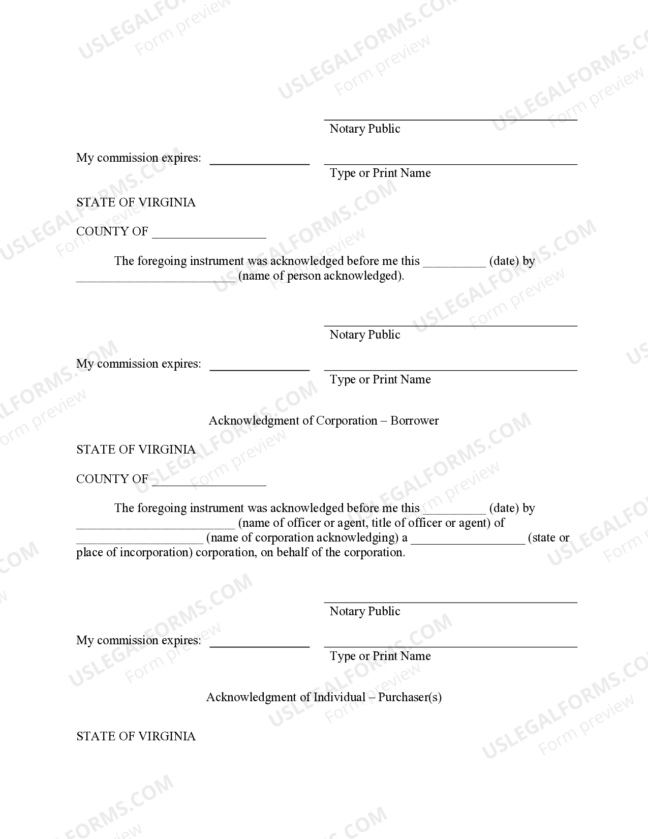 Virginia Assumption Agreement of Deed of Trust and Release of Original ...