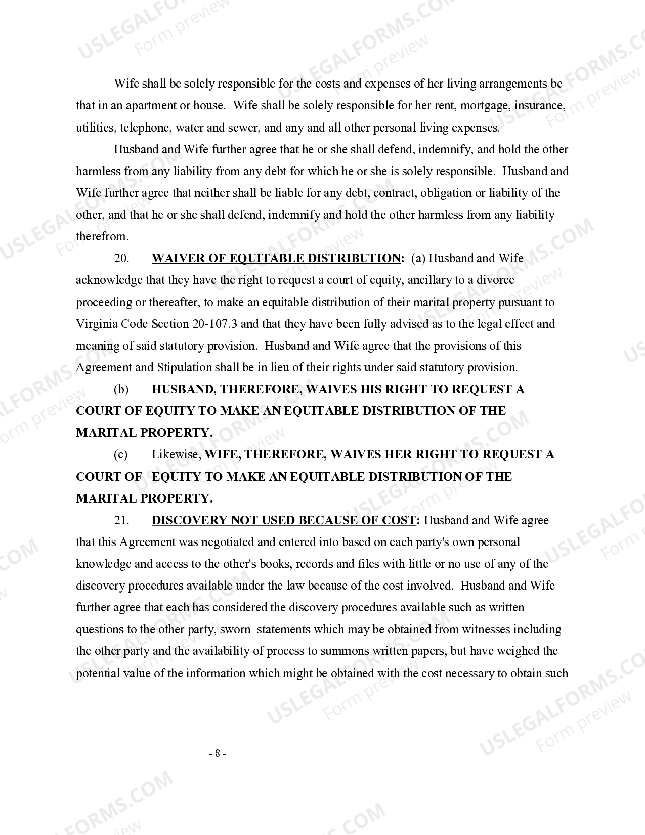 Virginia Marital Separation Agreement - How To Get Forms For Separation ...