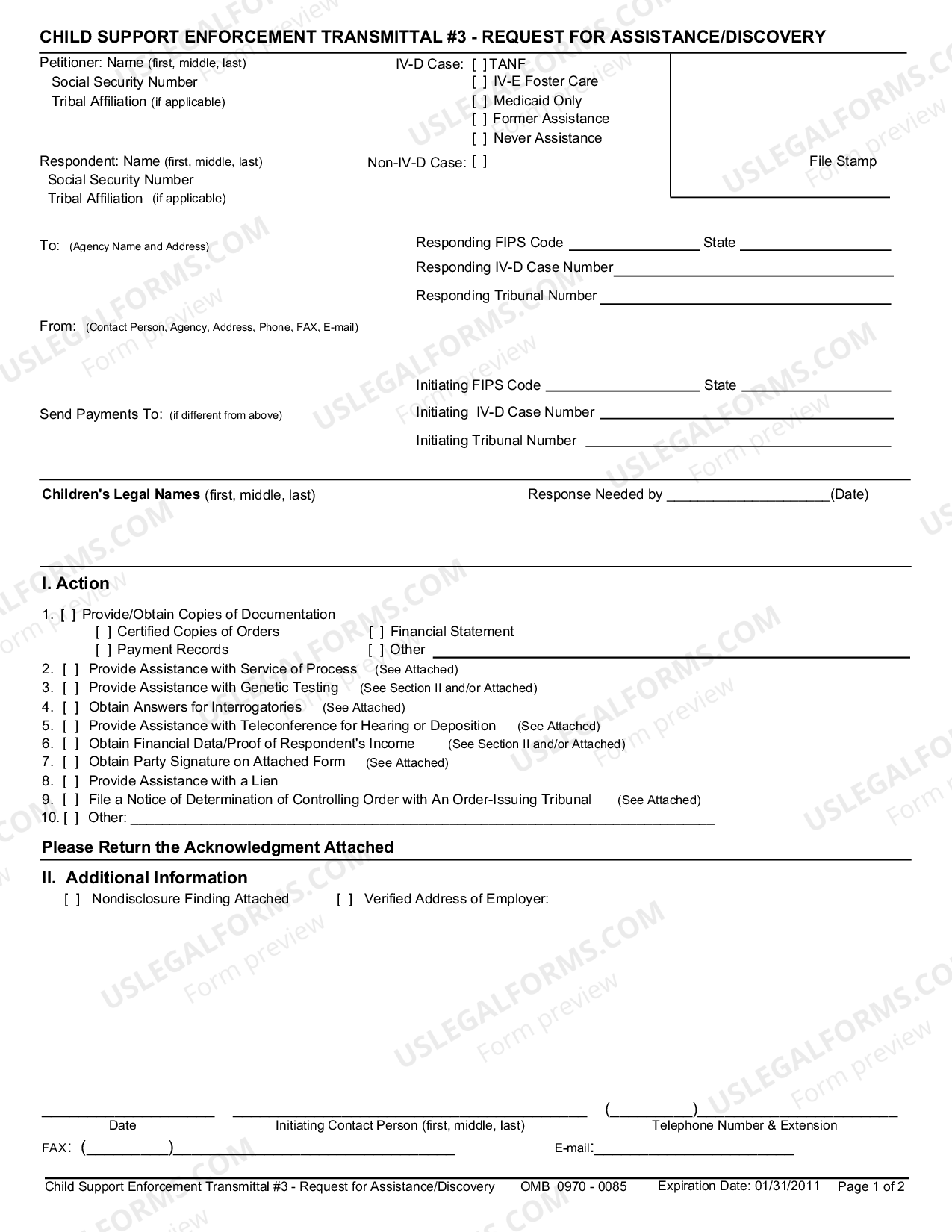 Virginia Child Support Enforcement Transmittal # 3 Request for ...