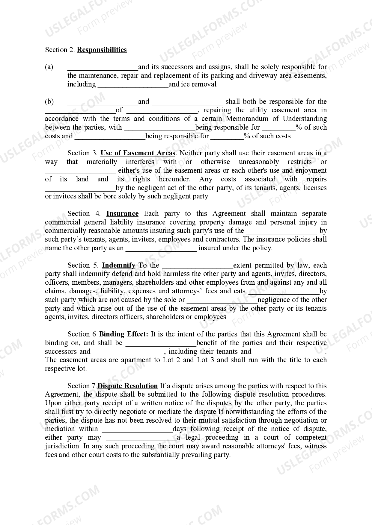 Vermont Cross-Easement Agreement | US Legal Forms