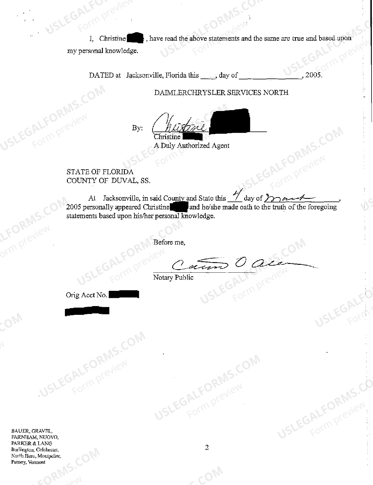 Vermont Affidavit in Support of Plaintiff's Motion for Default Summary Judgment Affidavit of ...