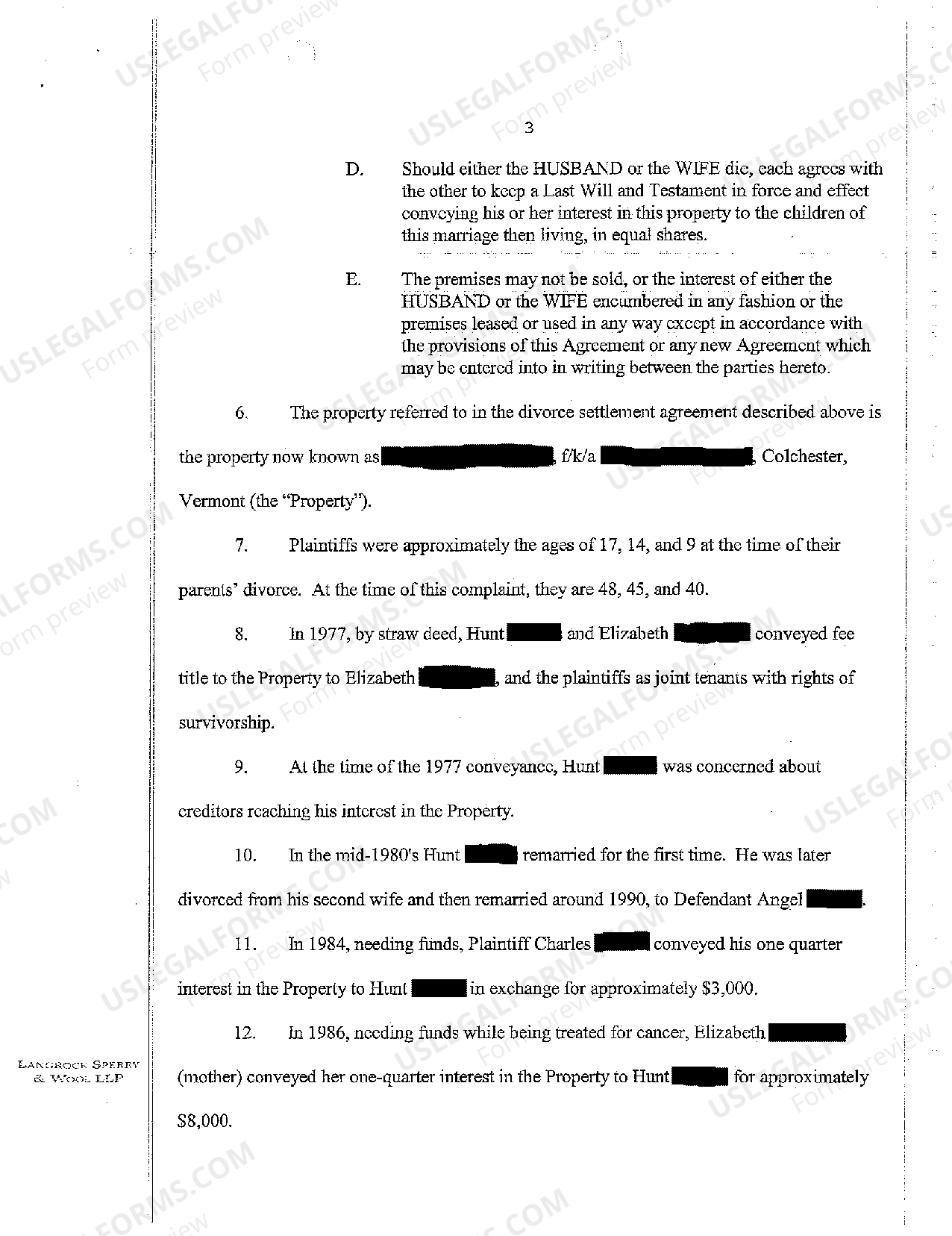 Vermont Complaint for Quieting Title - Quiet Title | US Legal Forms