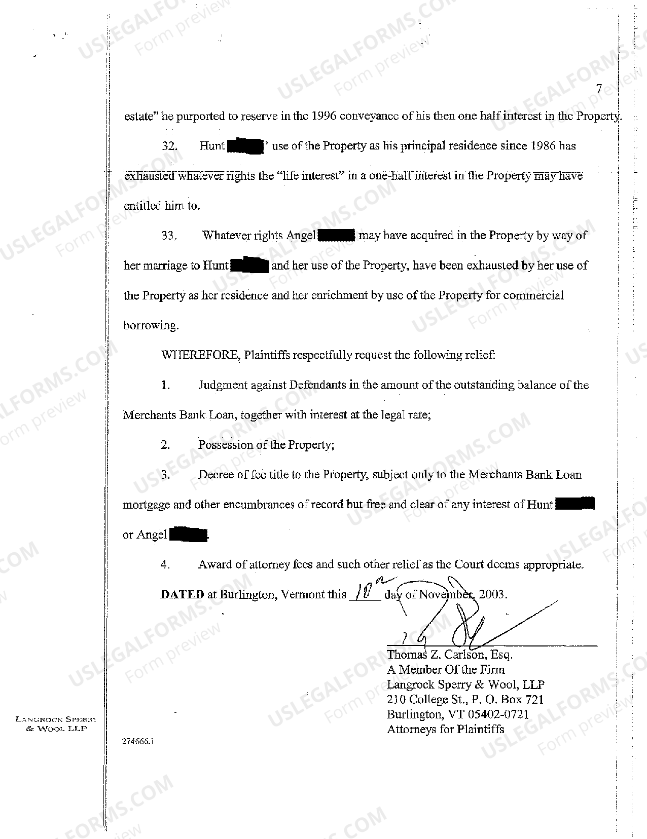 Vermont Complaint for Quieting Title - Quiet Title | US Legal Forms